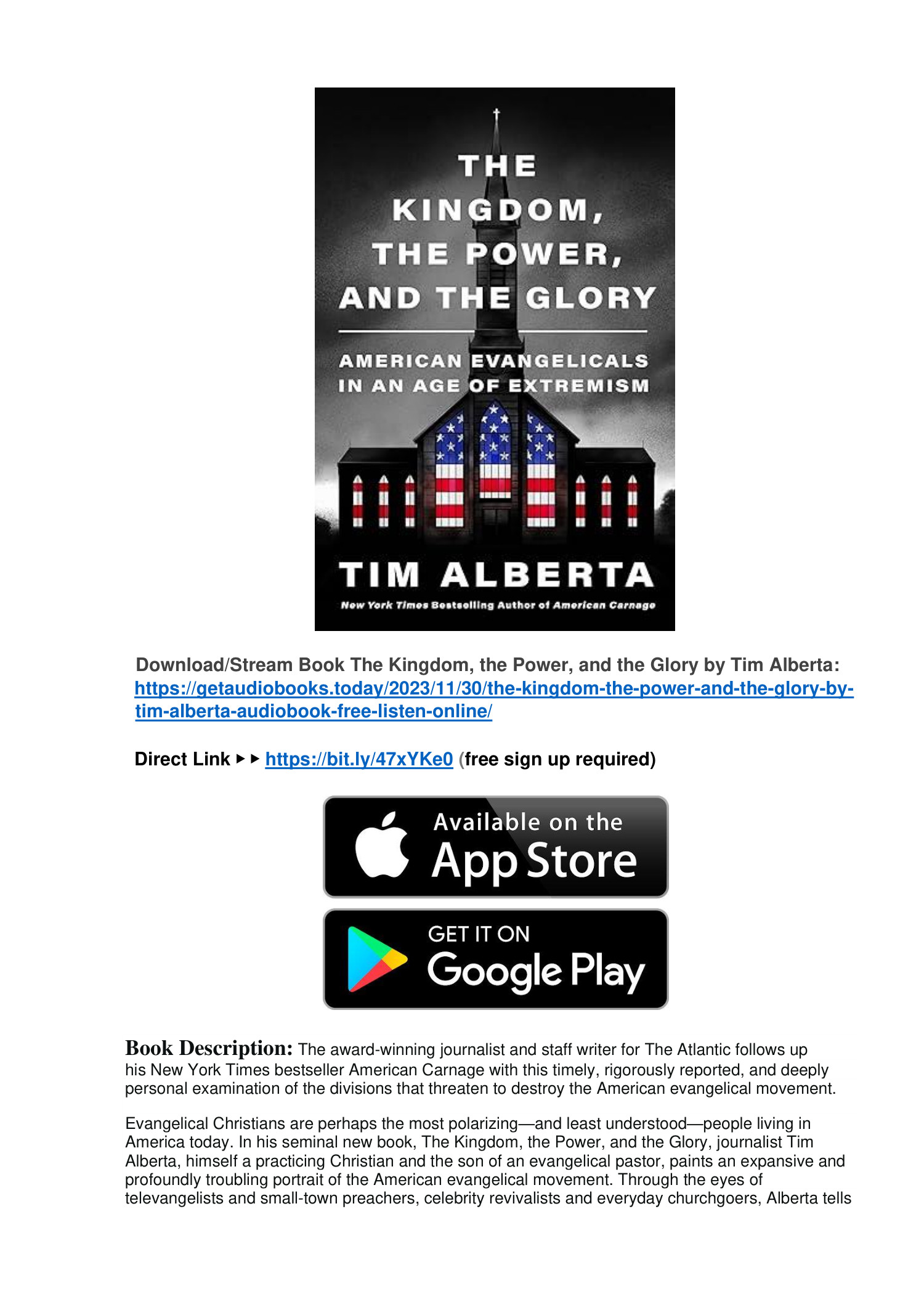 PDF Book The Kingdom, the Power, and the Glory by Tim Alberta Audiobook Free Download.pdf | DocDroid