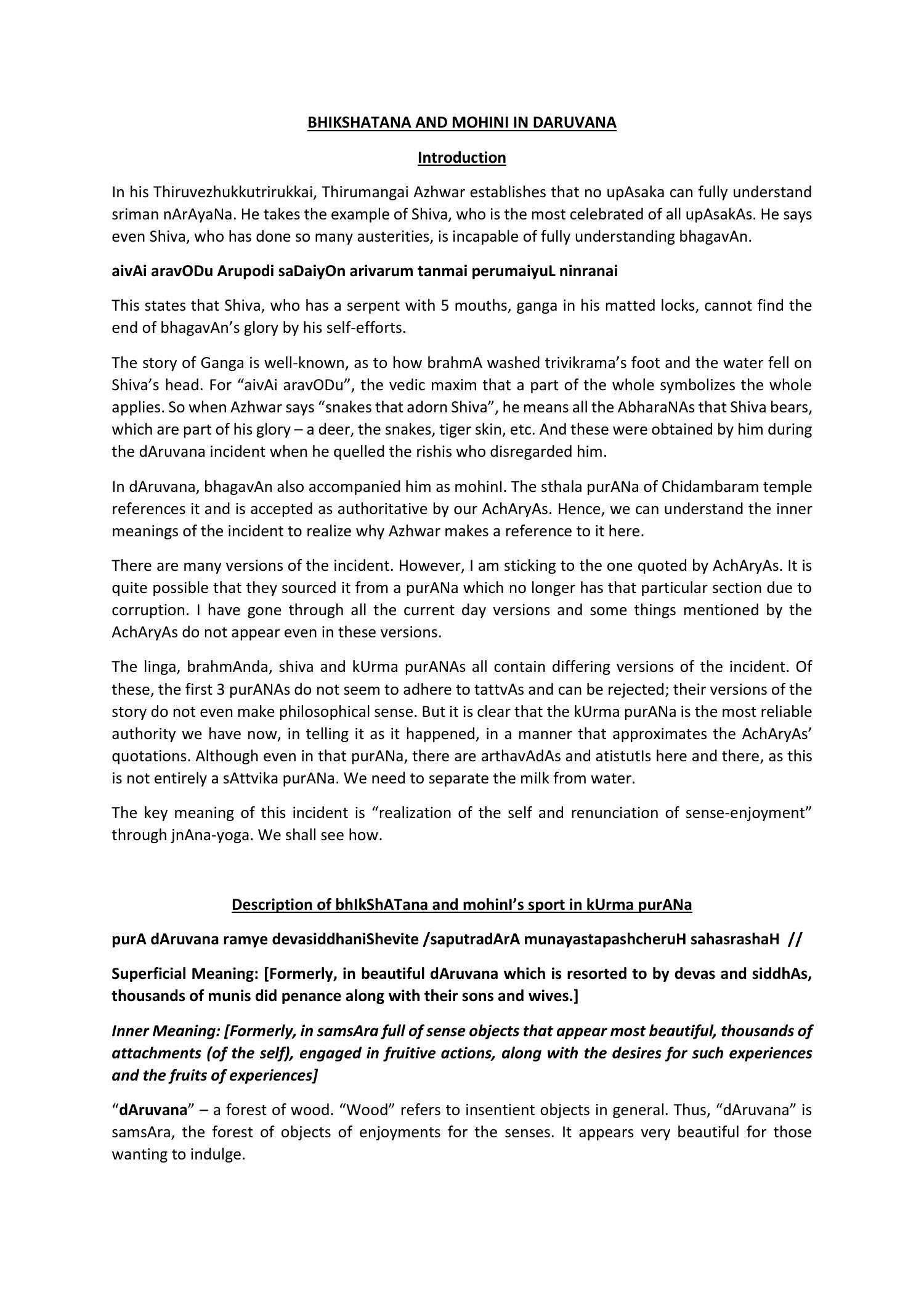 Bhikshatana and Mohini in Daruvana.docx | DocDroid