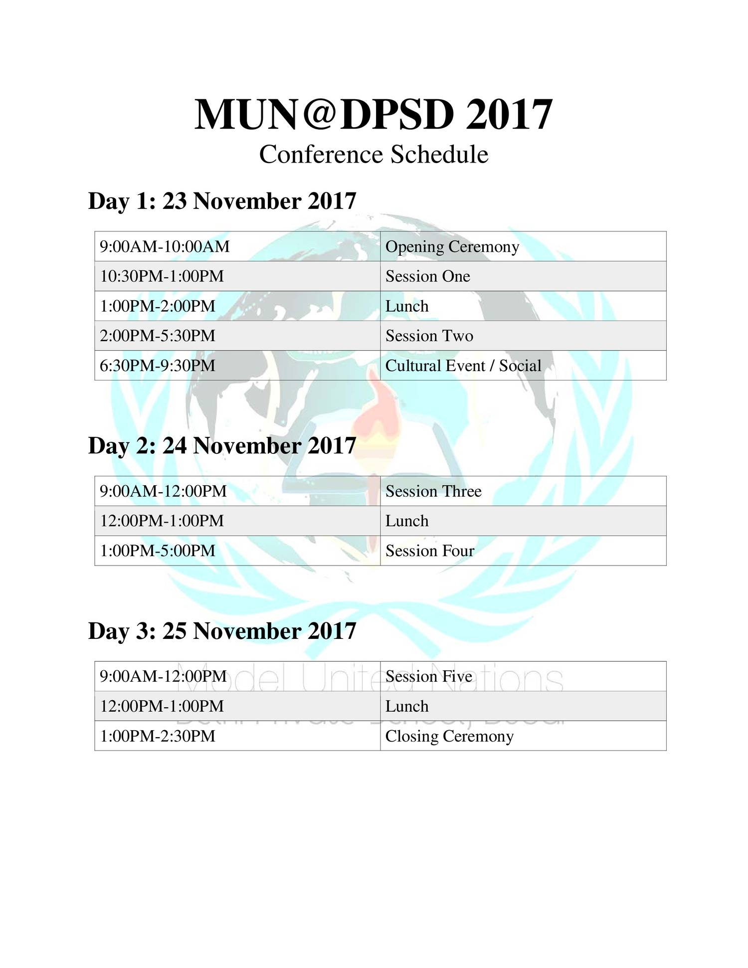 MUN@DPSD 2017 - Schedule.pdf | DocDroid