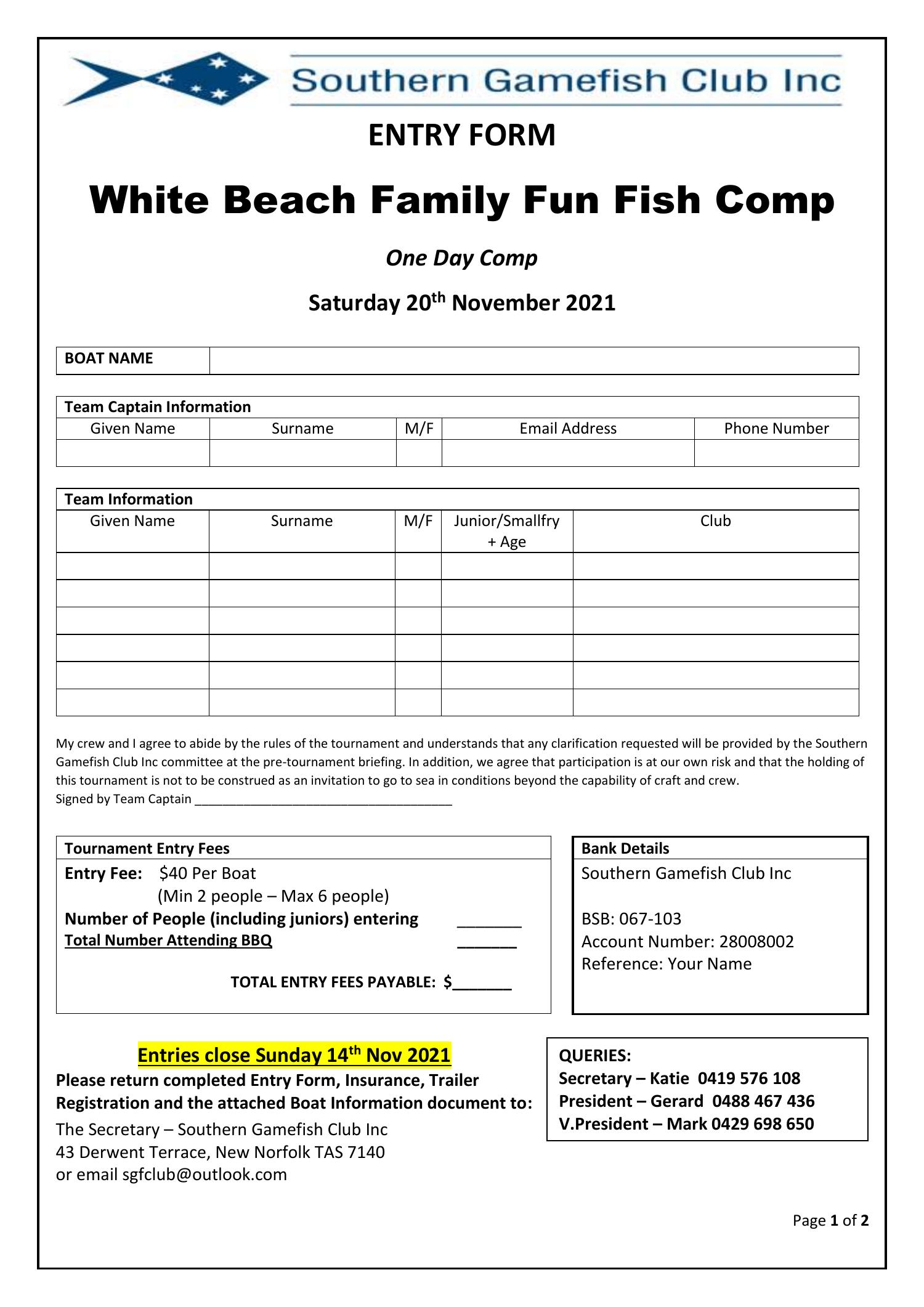White Beach Family Fun Fish Comp ENTRY FORM 2021.pdf | DocDroid
