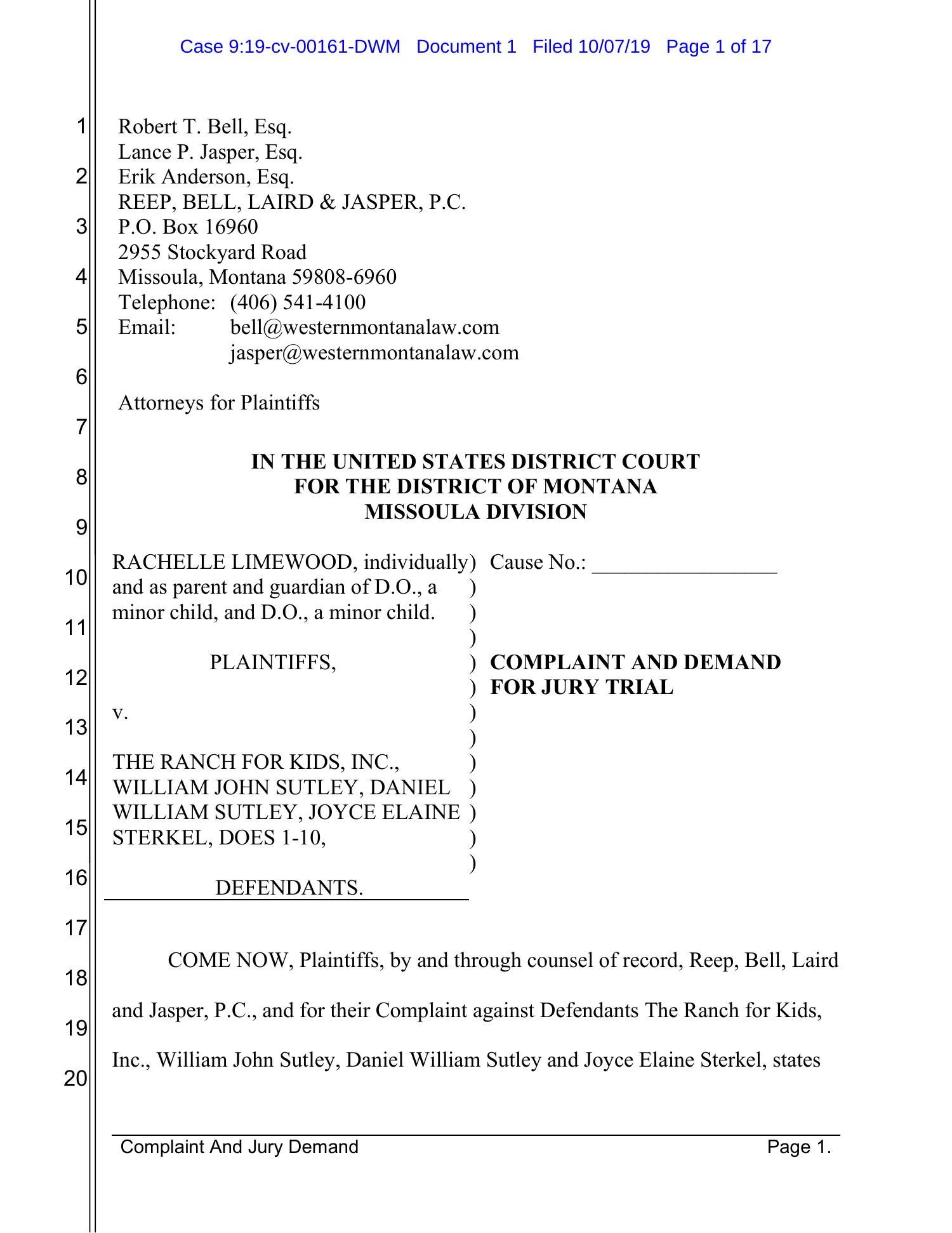 RANCH FOR KIDS COMPLAINT.pdf | DocDroid