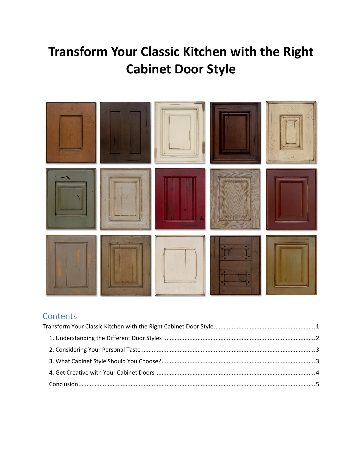 Transform Your Classic Kitchen with the Right Cabinet Door Style.pdf ...