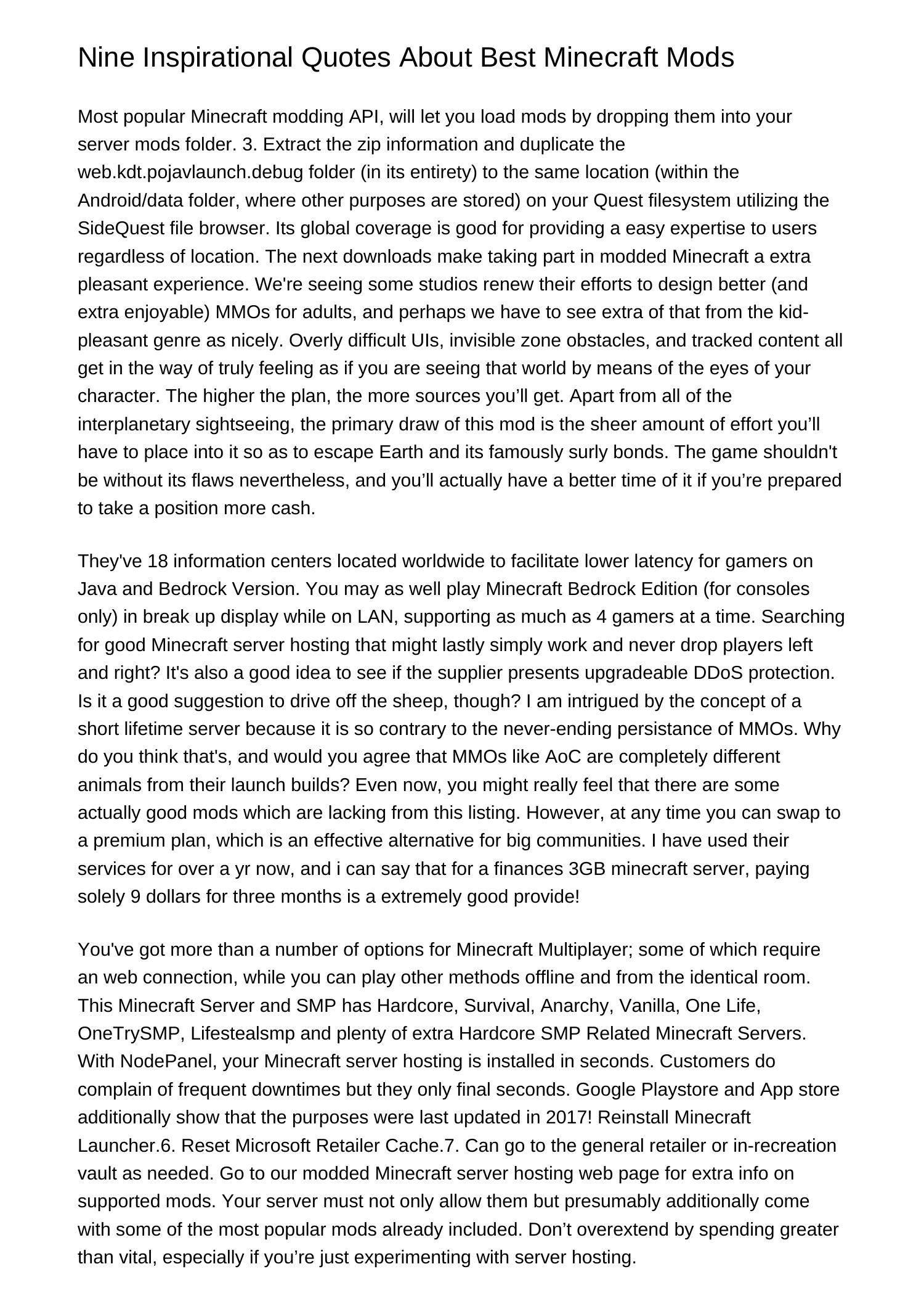 4 Inspirational Quotes About Best Minecraft Modsvcpiv.pdf.pdf | DocDroid