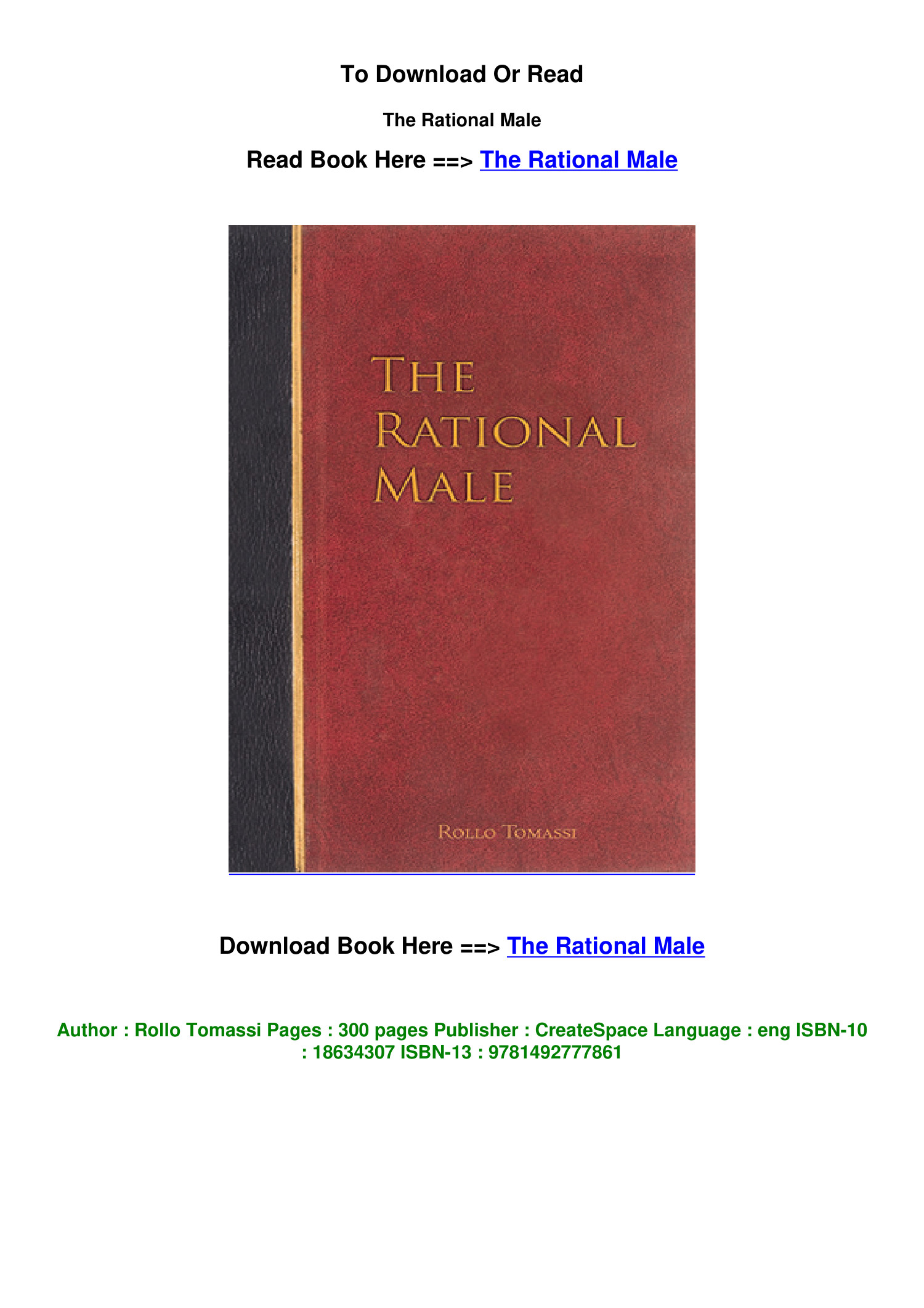 download ePub The Rational Male BY Rollo Tomassi.pdf | DocDroid