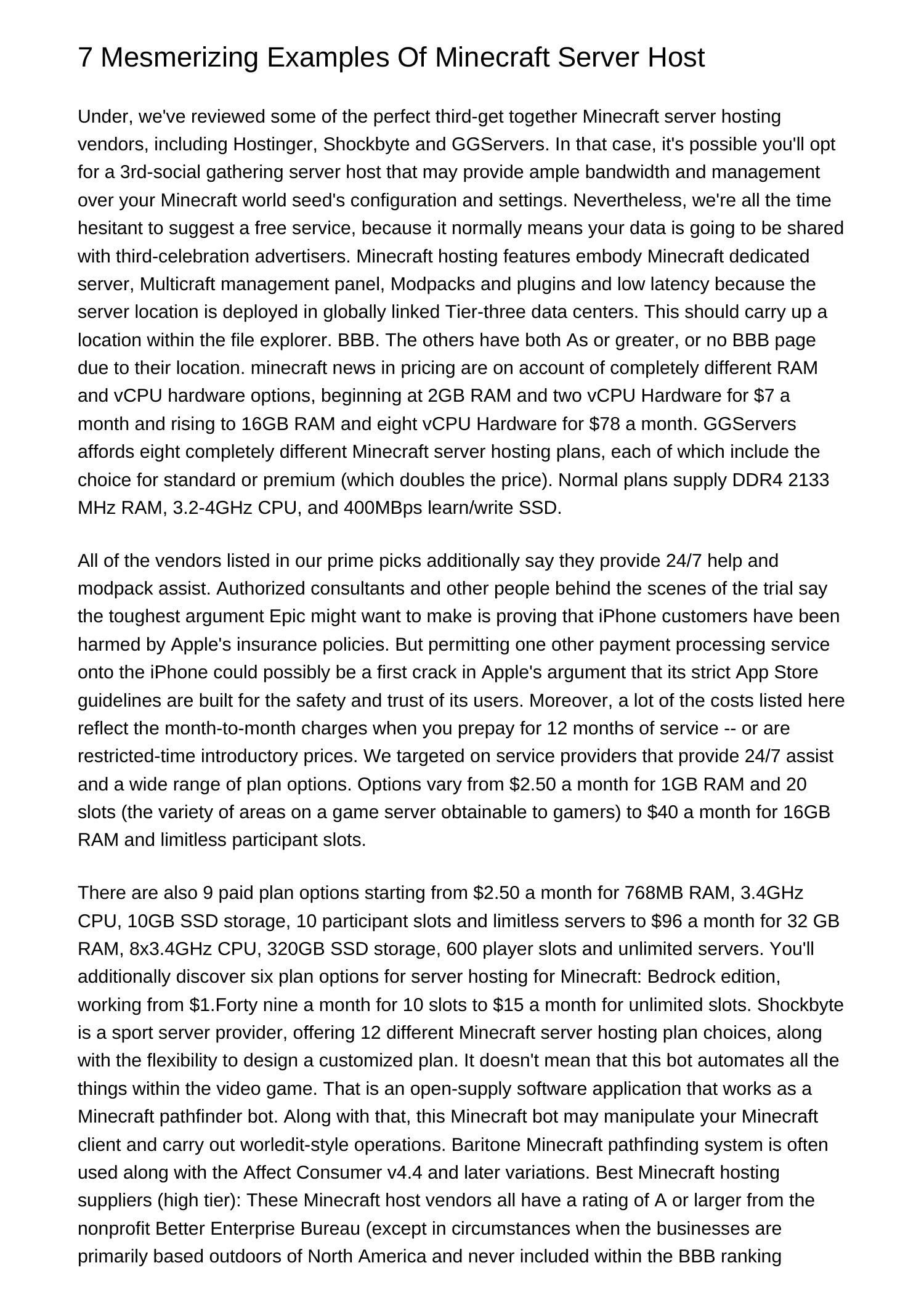 Seven Mesmerizing Examples Of Minecraft Server Hostmipnf.pdf.pdf | DocDroid