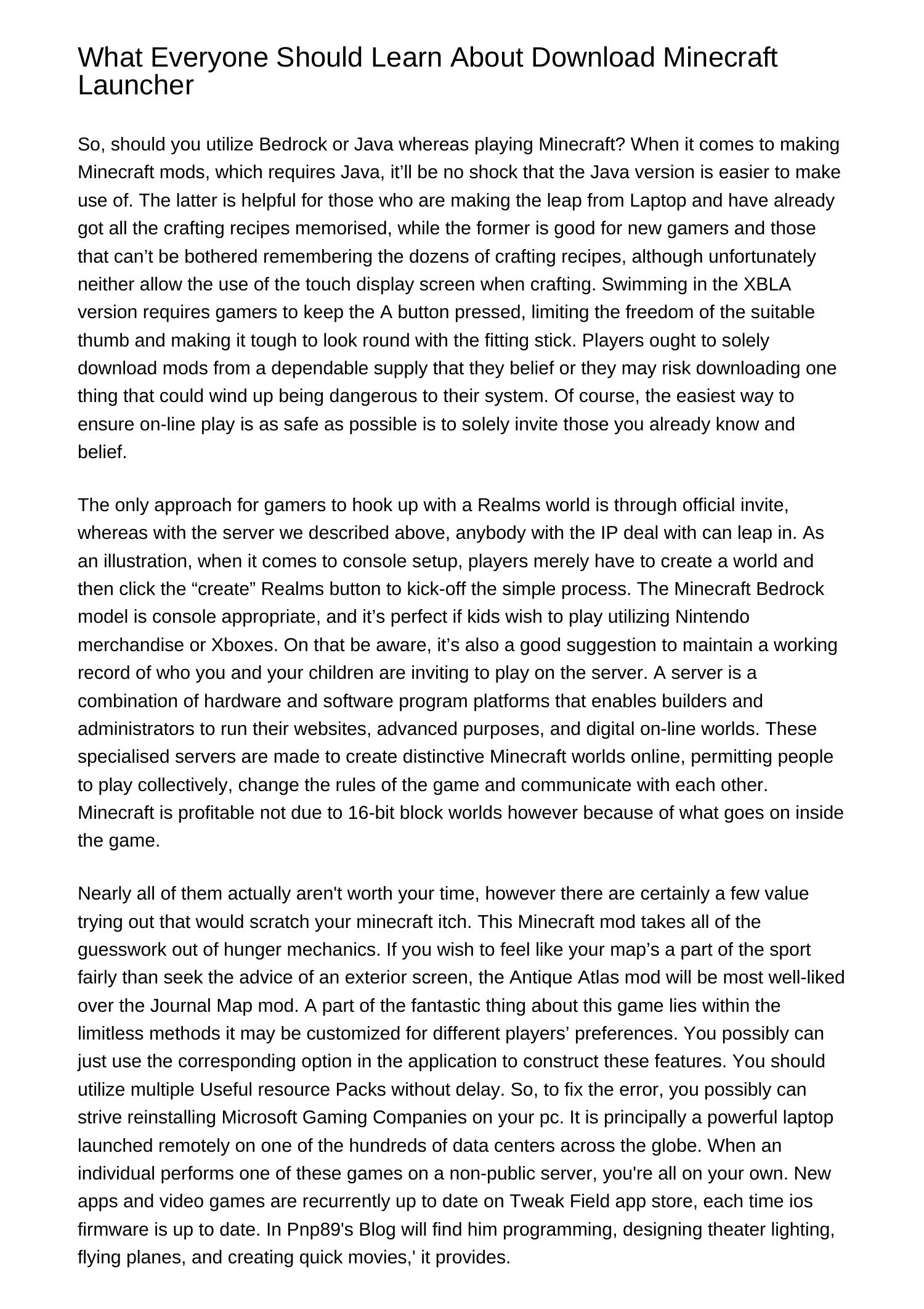 What Everyone Must Learn About Download Minecraft Launcherozuqn.pdf.pdf ...