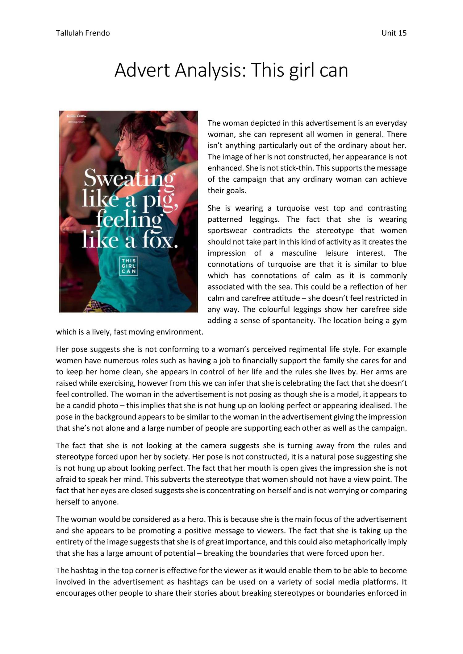 Advert analysis 'This Girl Can'.docx | DocDroid