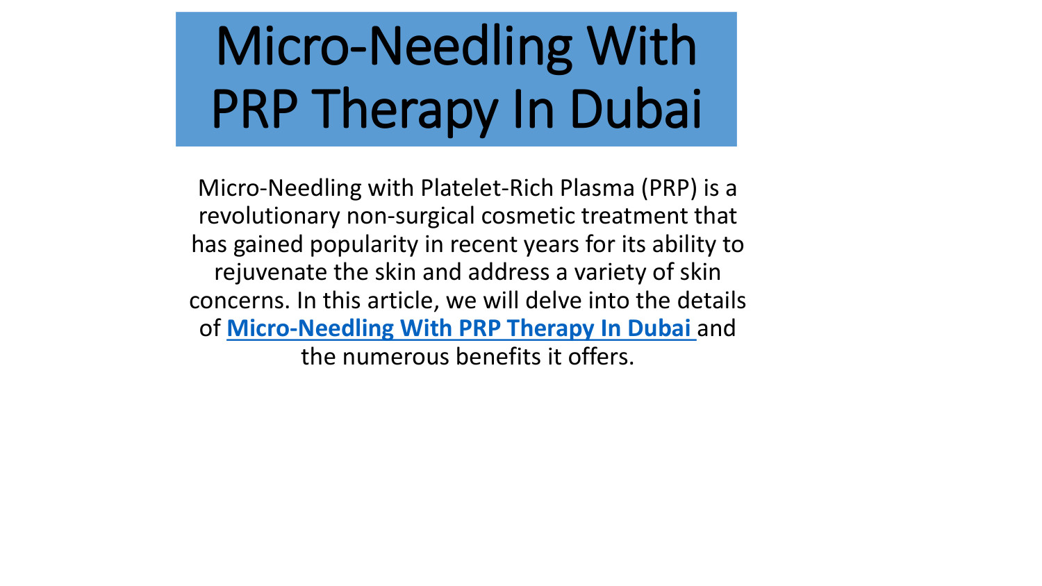Micro-Needling With PRP Therapy In Dubai,.pdf | DocDroid