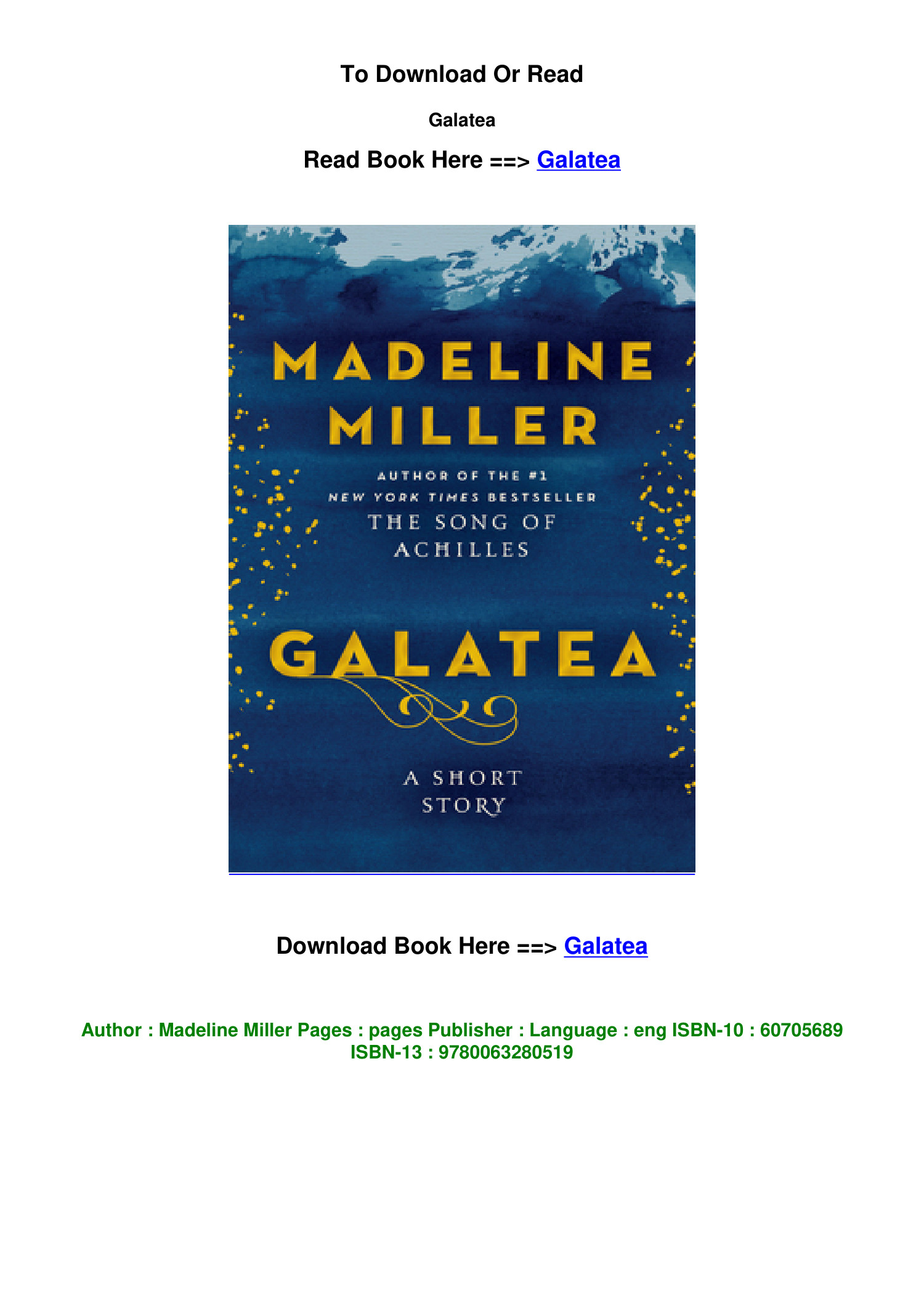 pdf Download Galatea By Madeline Miller.pdf | DocDroid