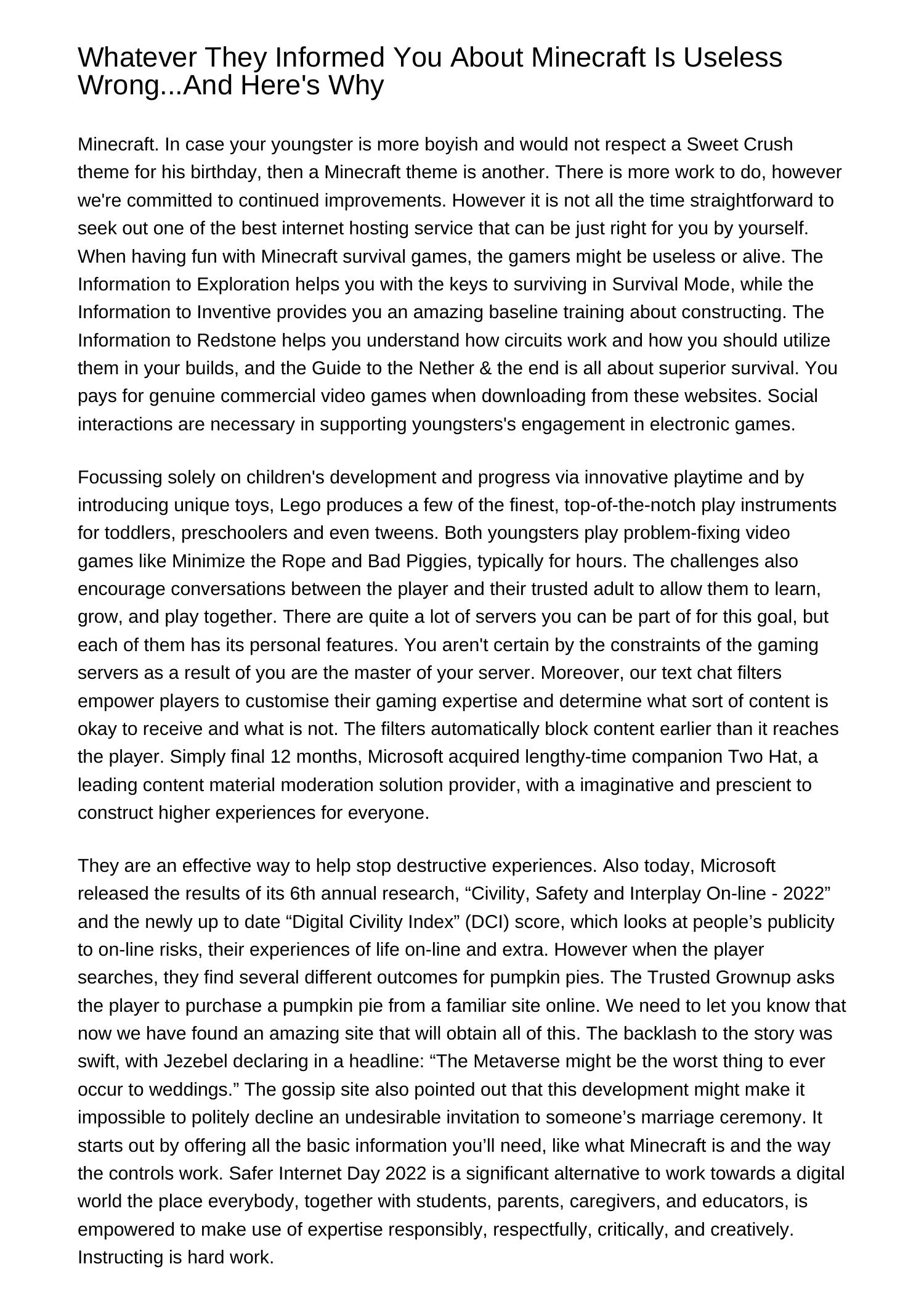 No Matter They Told You About Minecraft Is Dead UnsuitableAnd This Is ...