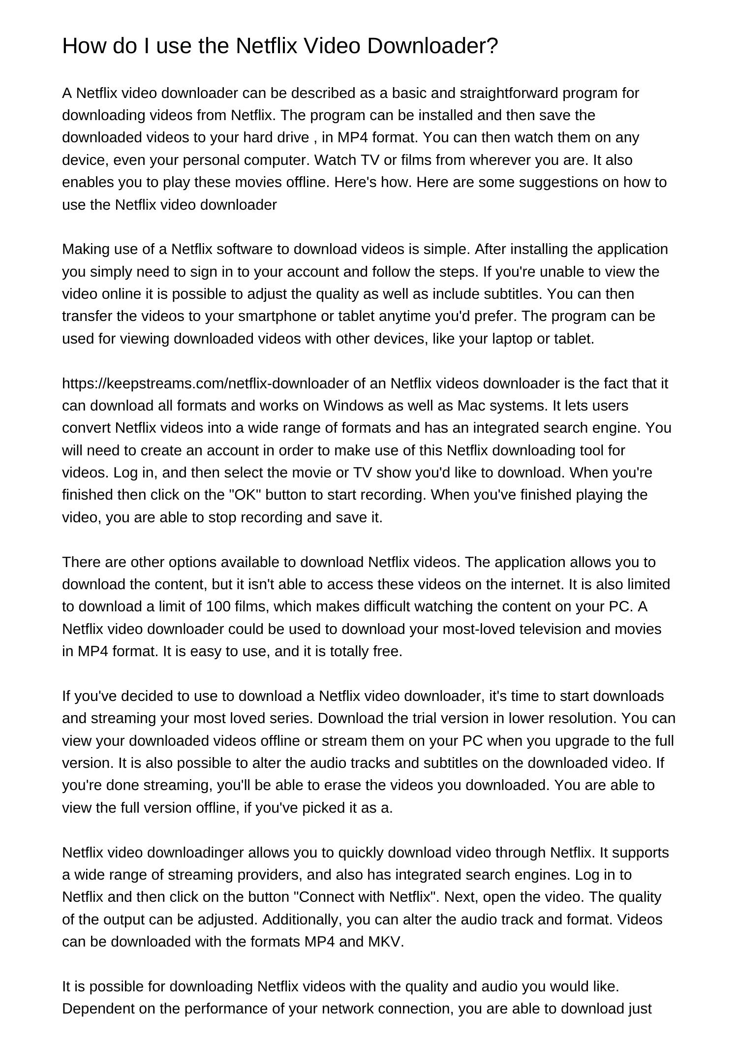 How do I use to use a Netflix Video Downloaderbzzod.pdf.pdf | DocDroid
