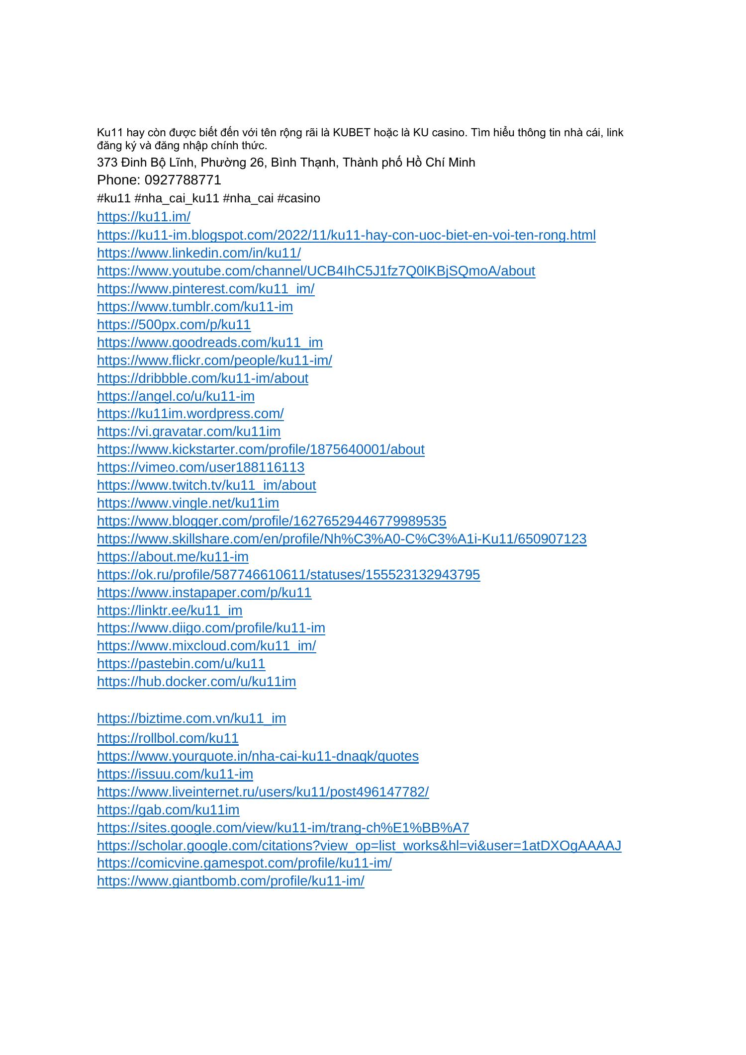 Ku11 hay còn được biết đến với tên rộng rãi là KUBET hoặc là KU casino.docx | DocDroid
