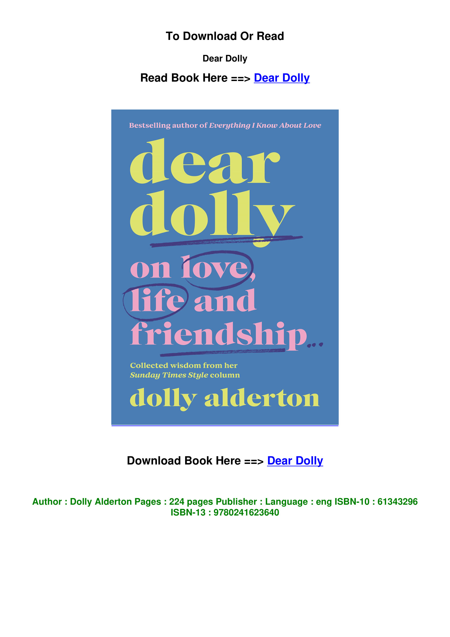 download EPUB Dear Dolly by Dolly Alderton.pdf | DocDroid