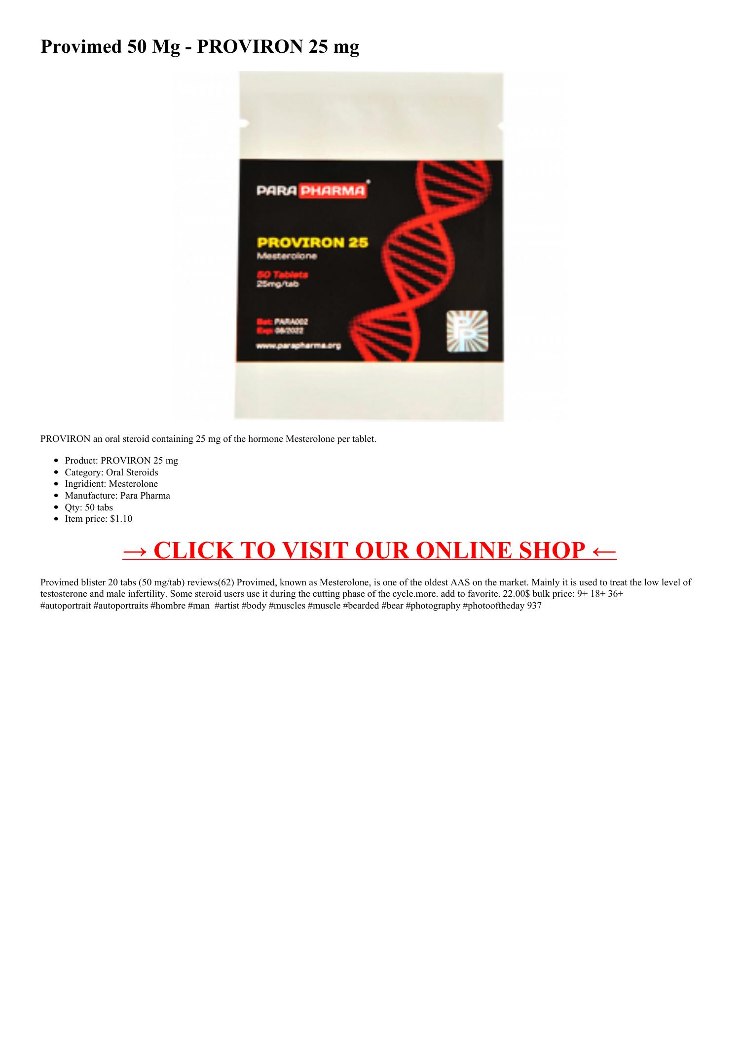 Provimed 50 Mg - PROVIRON 25 mg.pdf | DocDroid