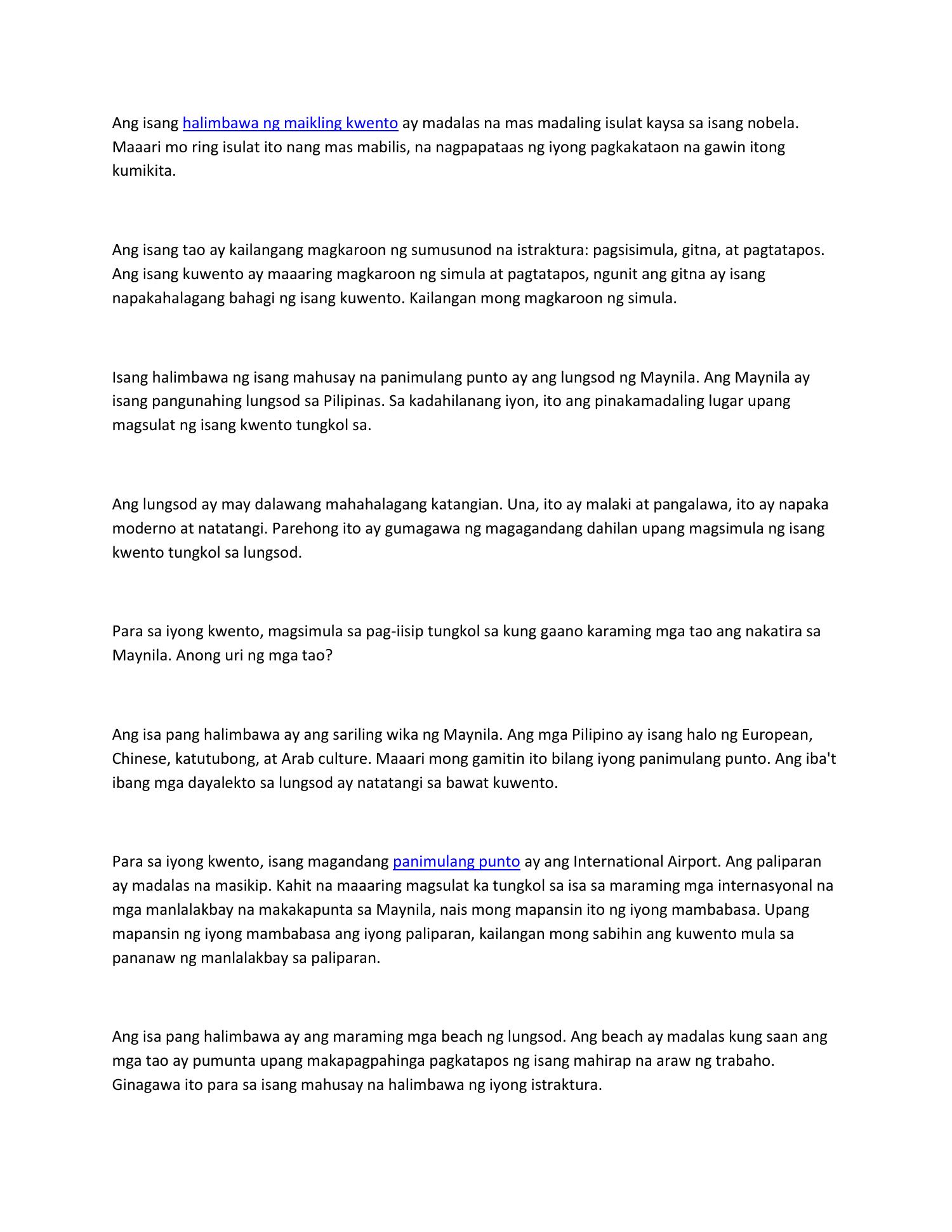 Buod ng Maikling Kwento Gamit ang Lumang Istraktura.docx | DocDroid