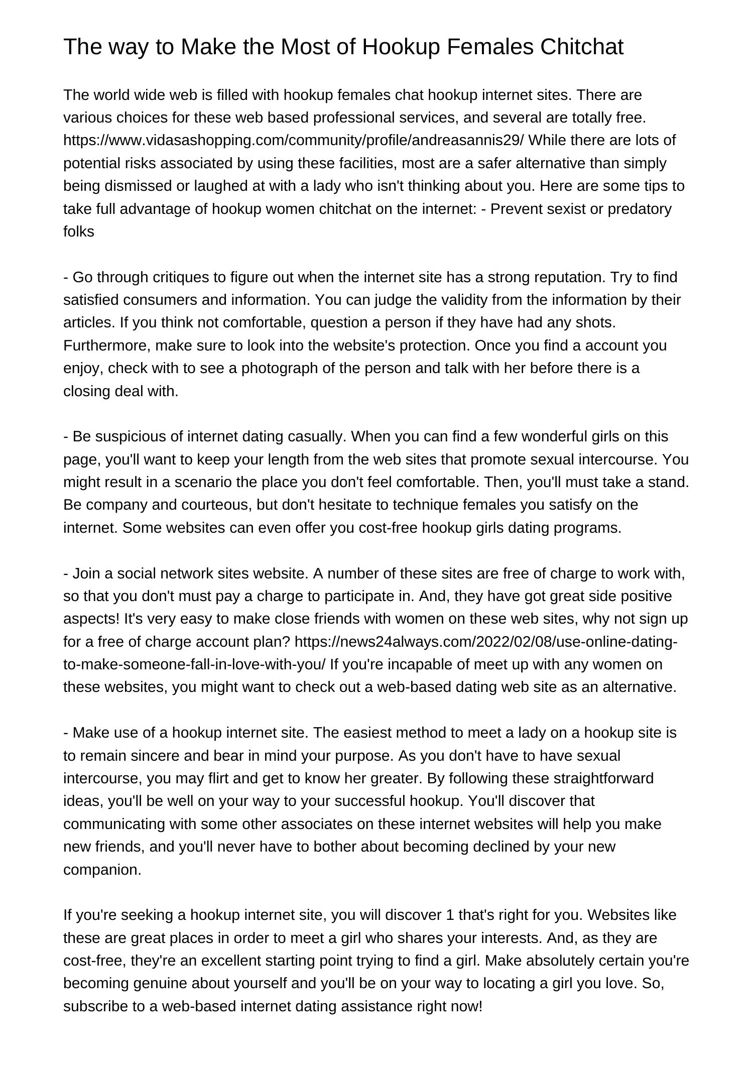 How you can Take full advantage of Hookup Women Talkfhnuv.pdf.pdf ...