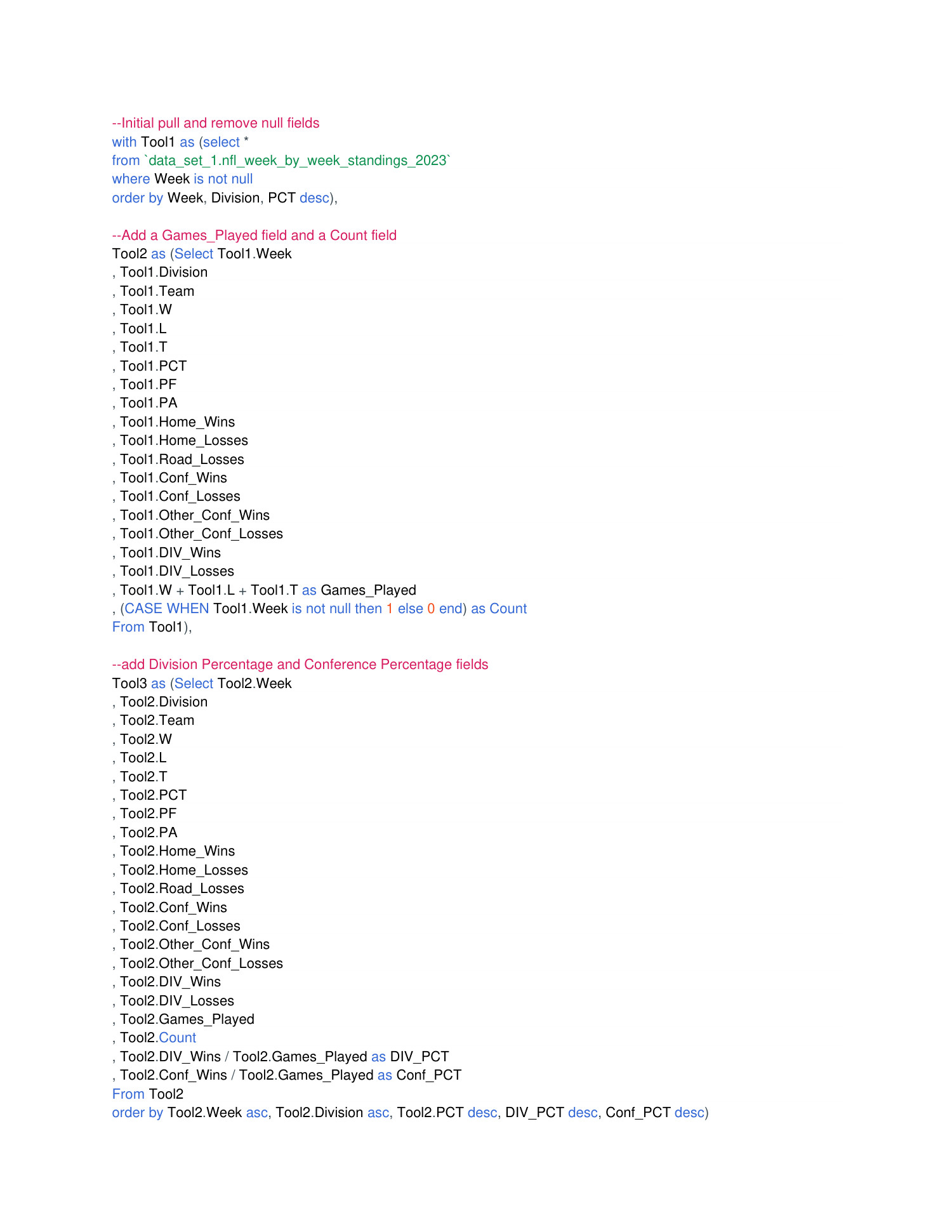NFL Division Standings Query.docx | DocDroid