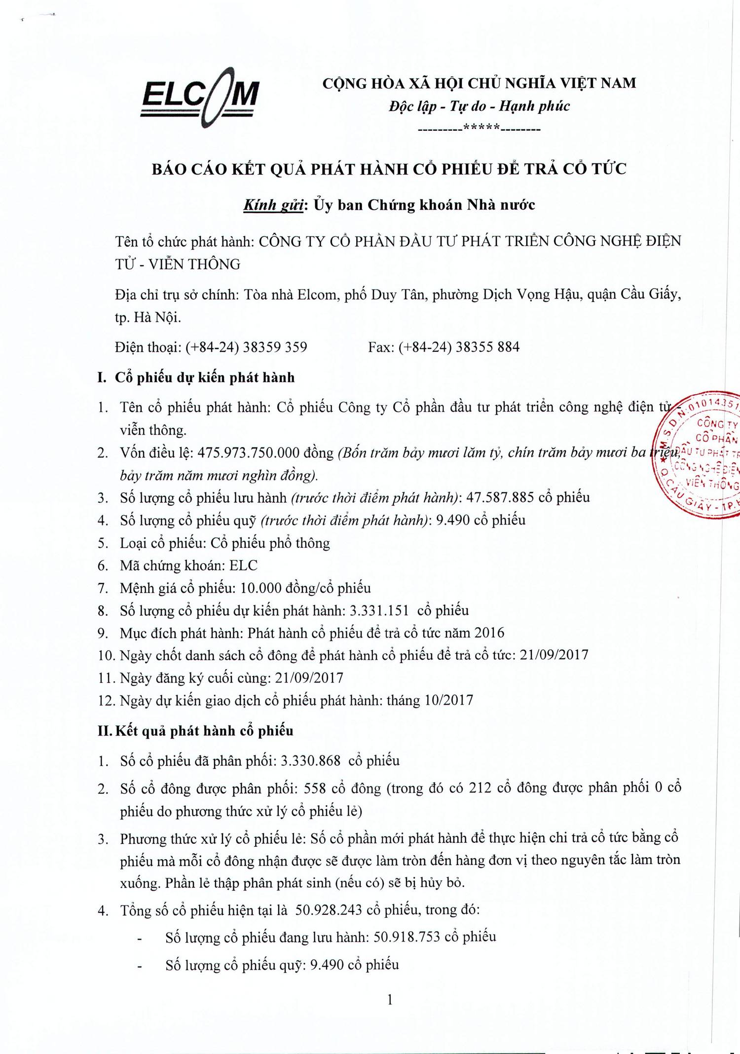 ELC_Bao cao ket qua phat hanh co phieu de tra co tuc nam 2016.pdf | DocDroid