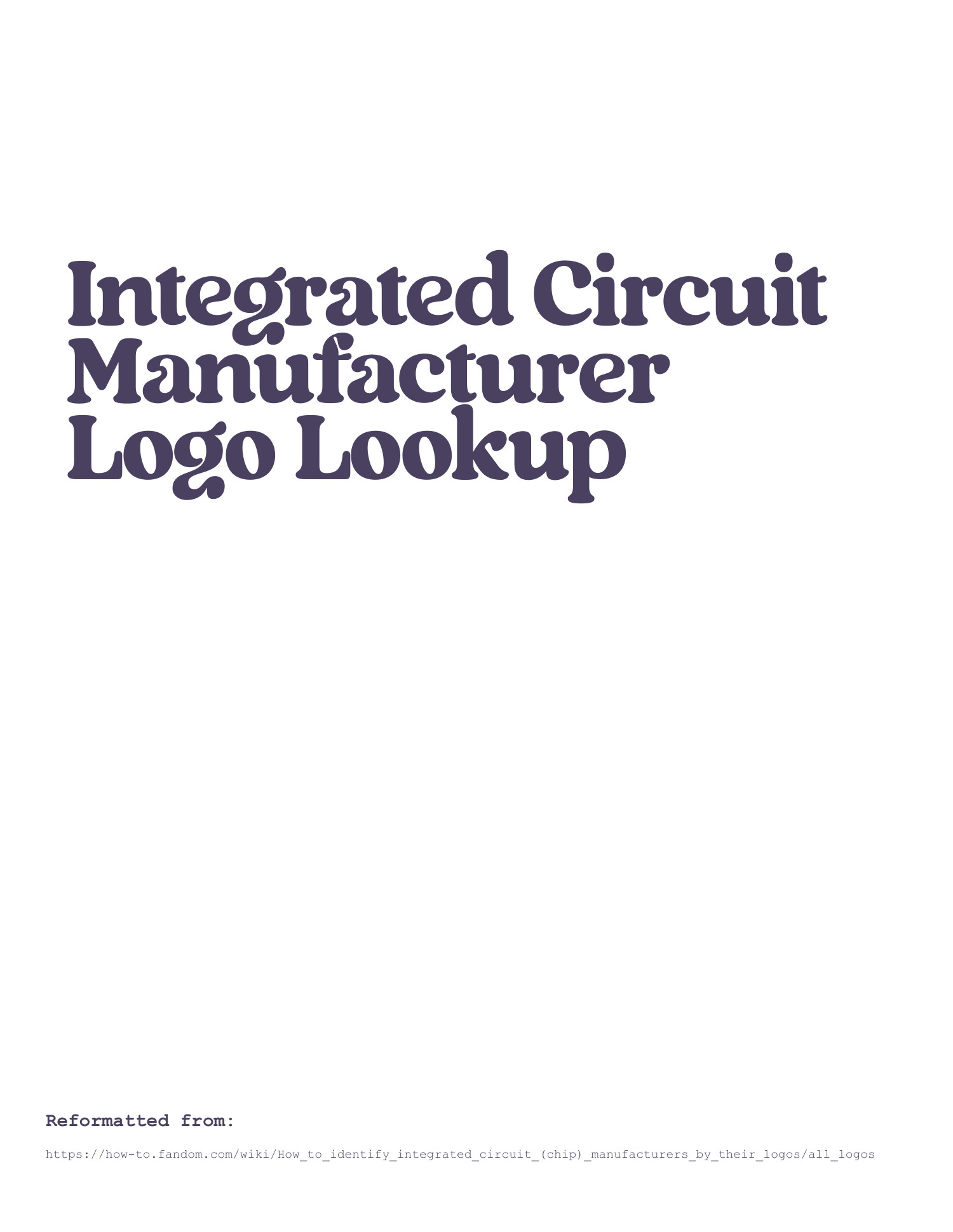 Integrated Circuit Manufacturer Logo Lookup.pdf | DocDroid