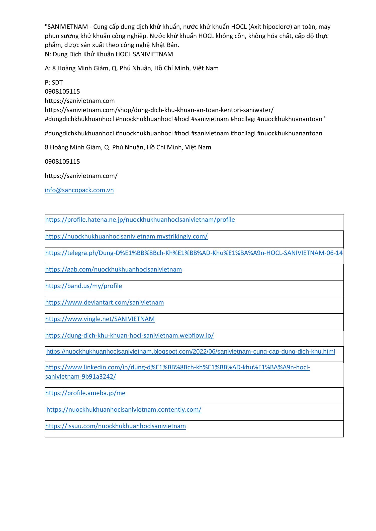 Dung Dịch Khử Khuẩn HOCL SANIVIETNAM.docx | DocDroid