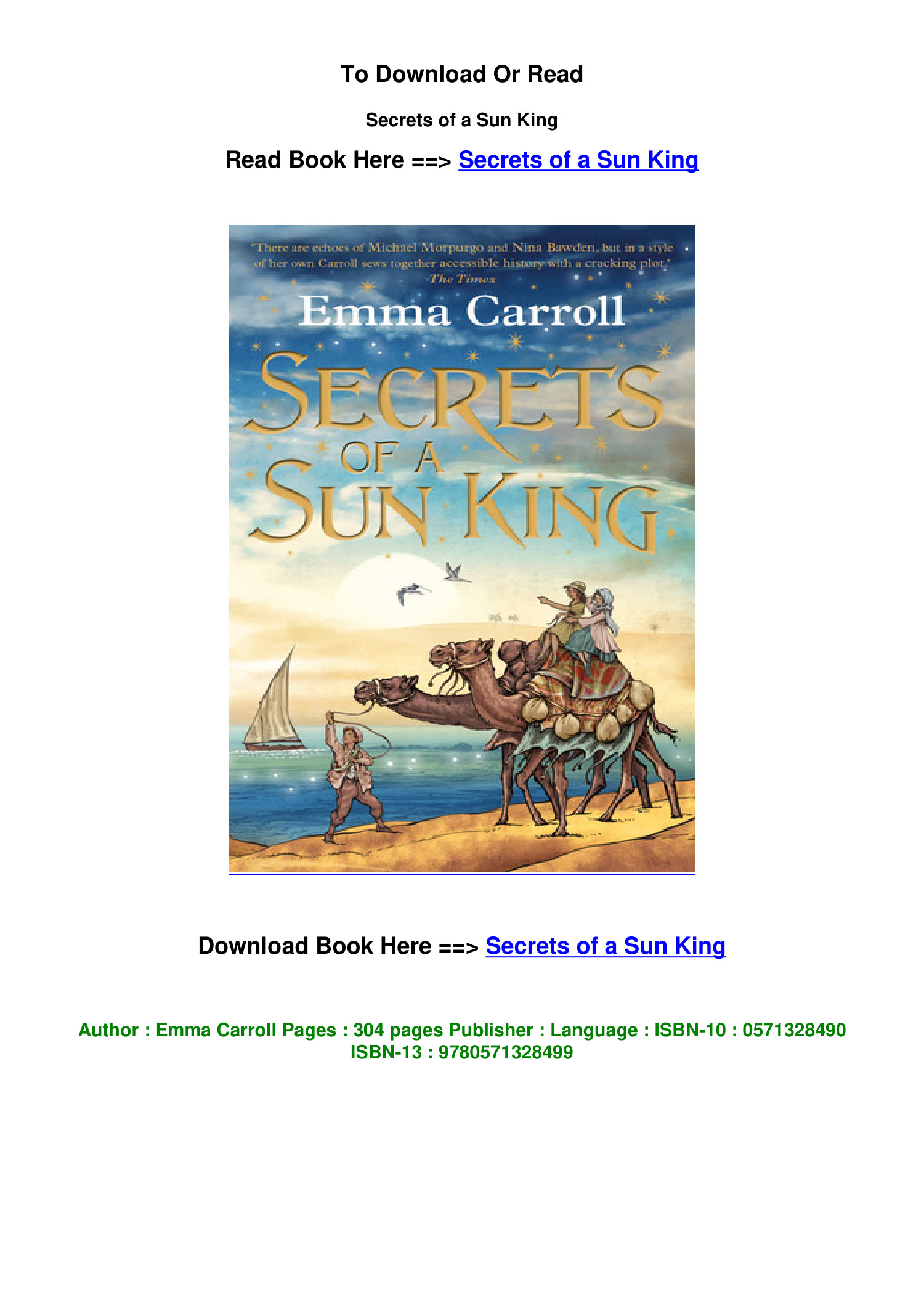 epub download Secrets of a Sun King by Emma Carroll.pdf | DocDroid