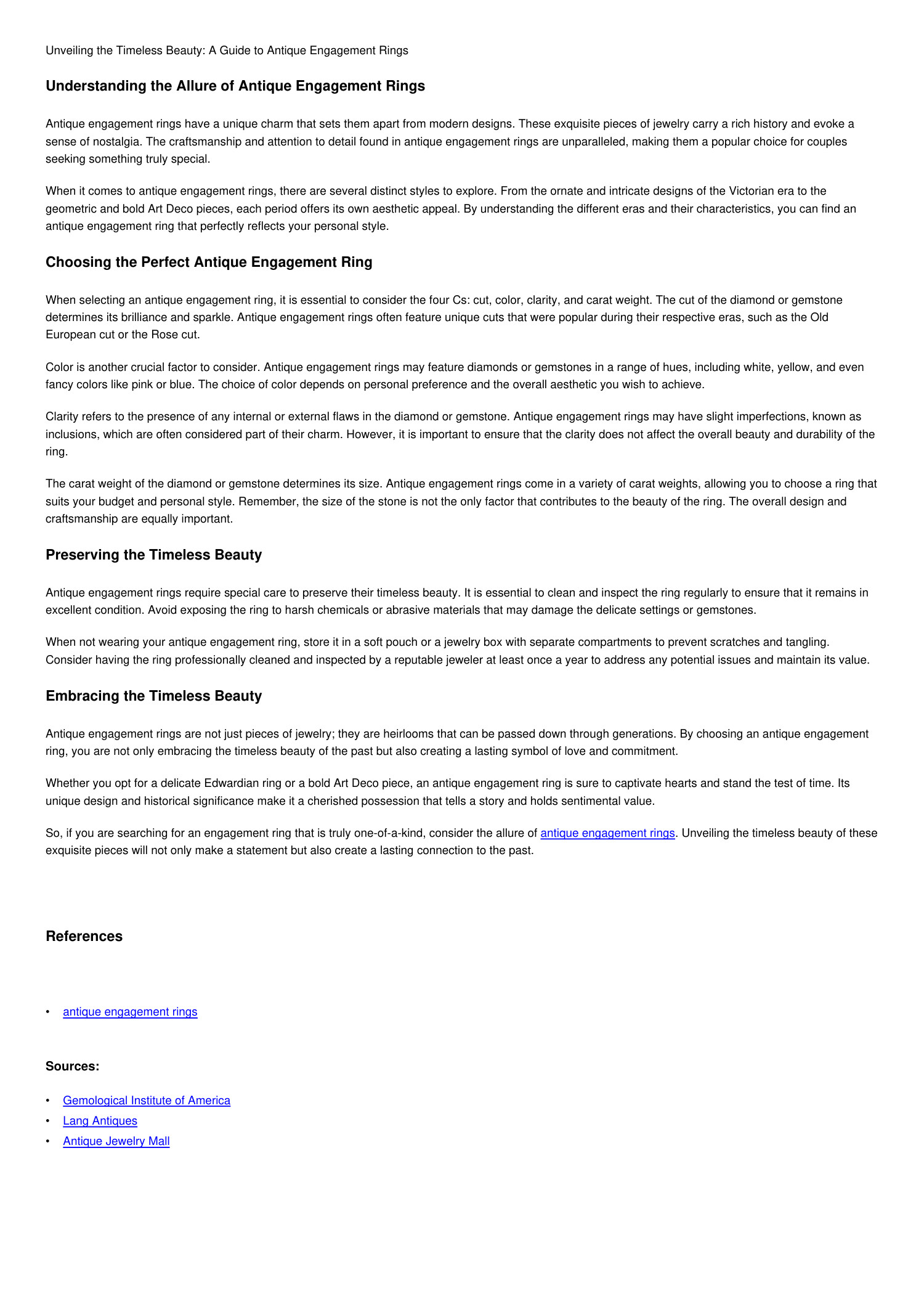 Unveiling the Timeless Beauty: A Guide to Antique Engagement Rings.pdf ...