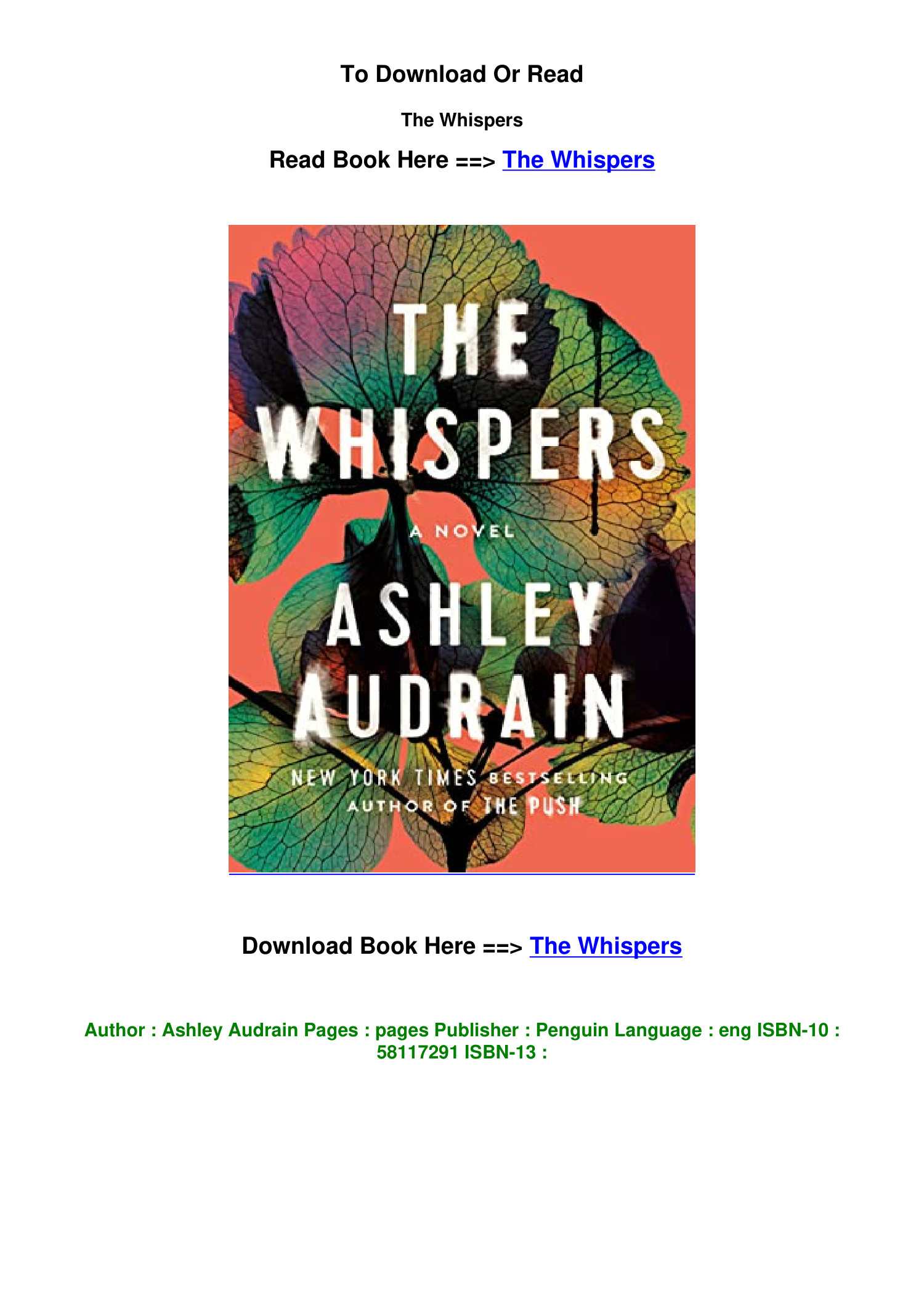 DOWNLOAD Pdf The Whispers By Ashley Audrain.pdf | DocDroid
