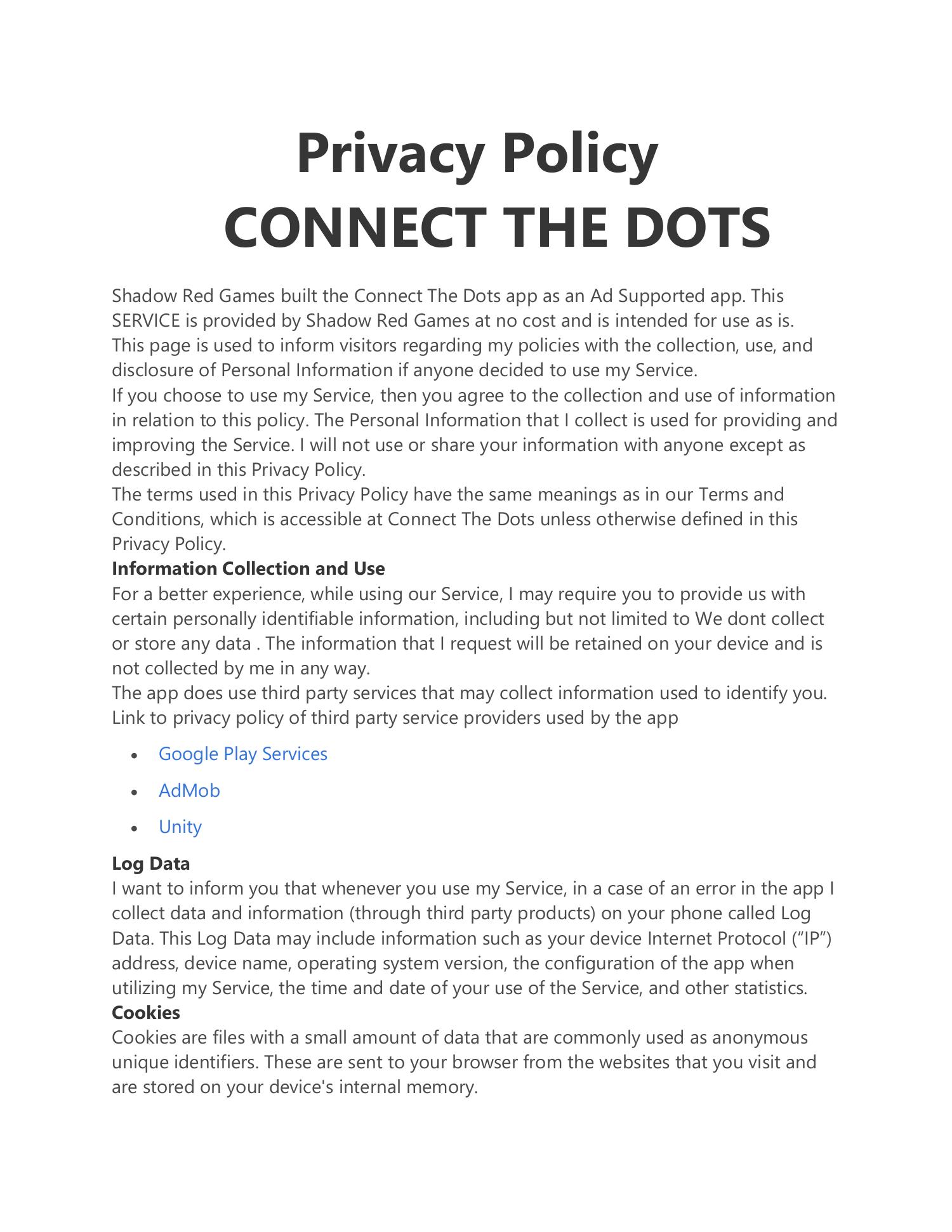 Privacy Policy CONNECT THE DOTS.pdf | DocDroid