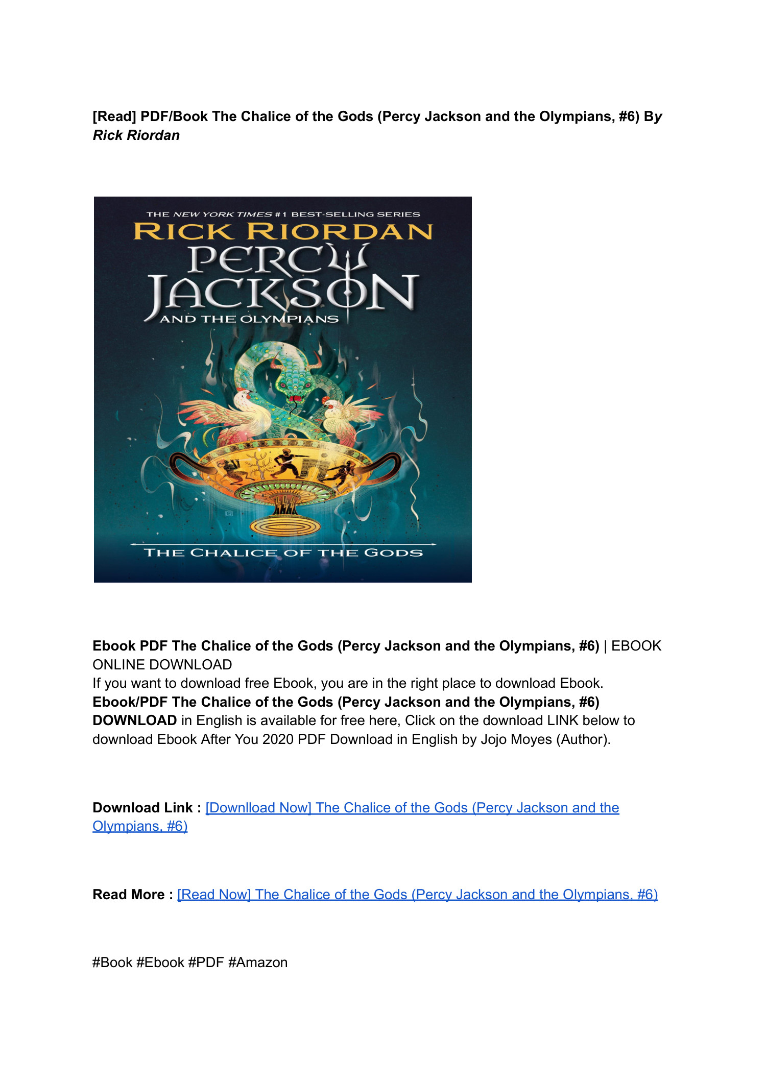 [Download] PDF The Chalice of the Gods (Percy Jackson and the Olympians, #6) By _ (Rick Riordan ...