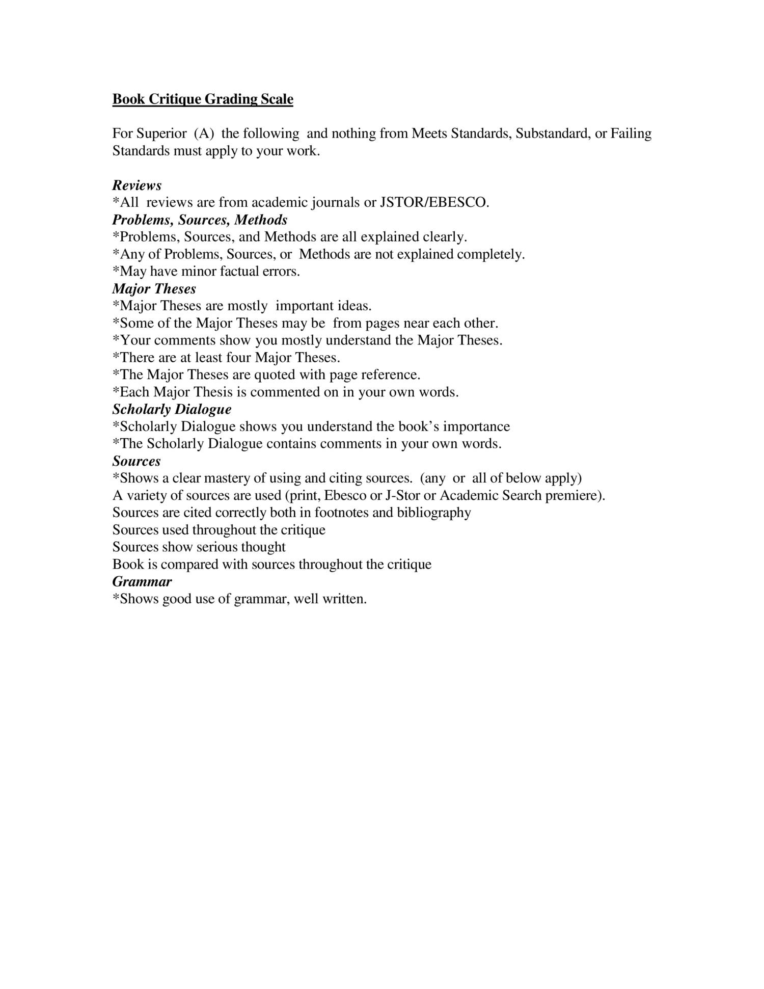 Book Critique Grading Scale.pdf | DocDroid