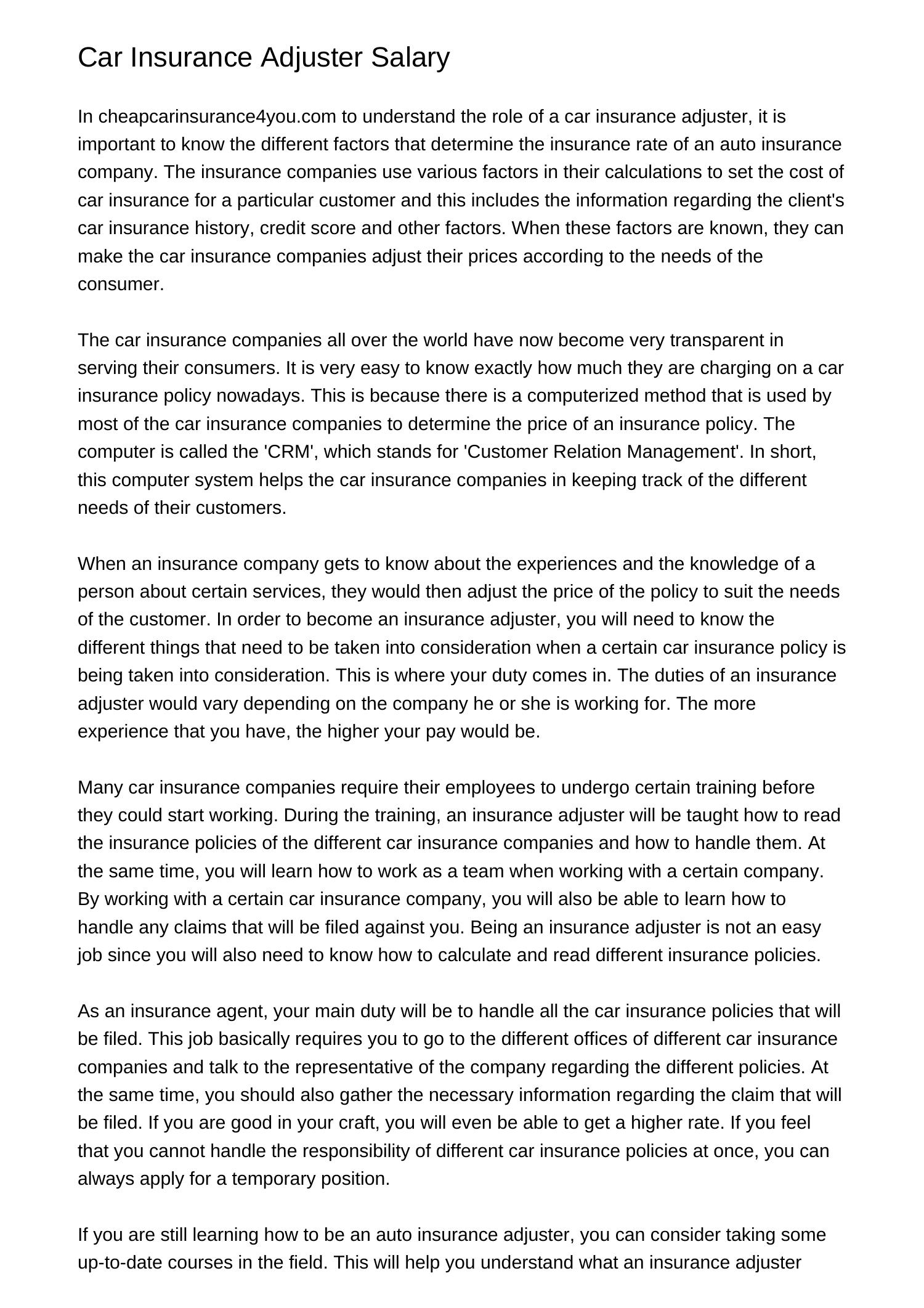 Car Insurance Adjuster Salarylwtiv.pdf.pdf | DocDroid