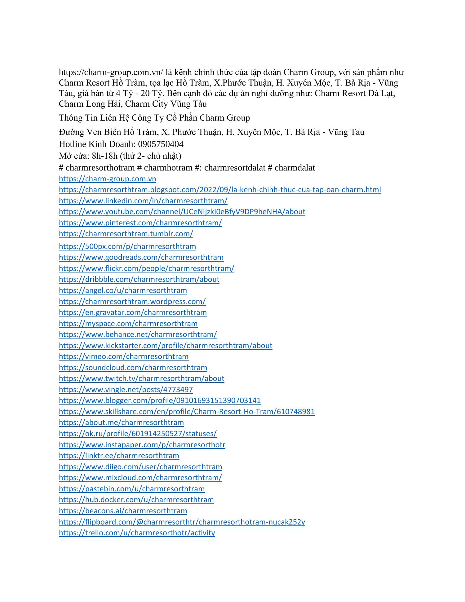 Charm Resort Hồ Tràm.docx | DocDroid