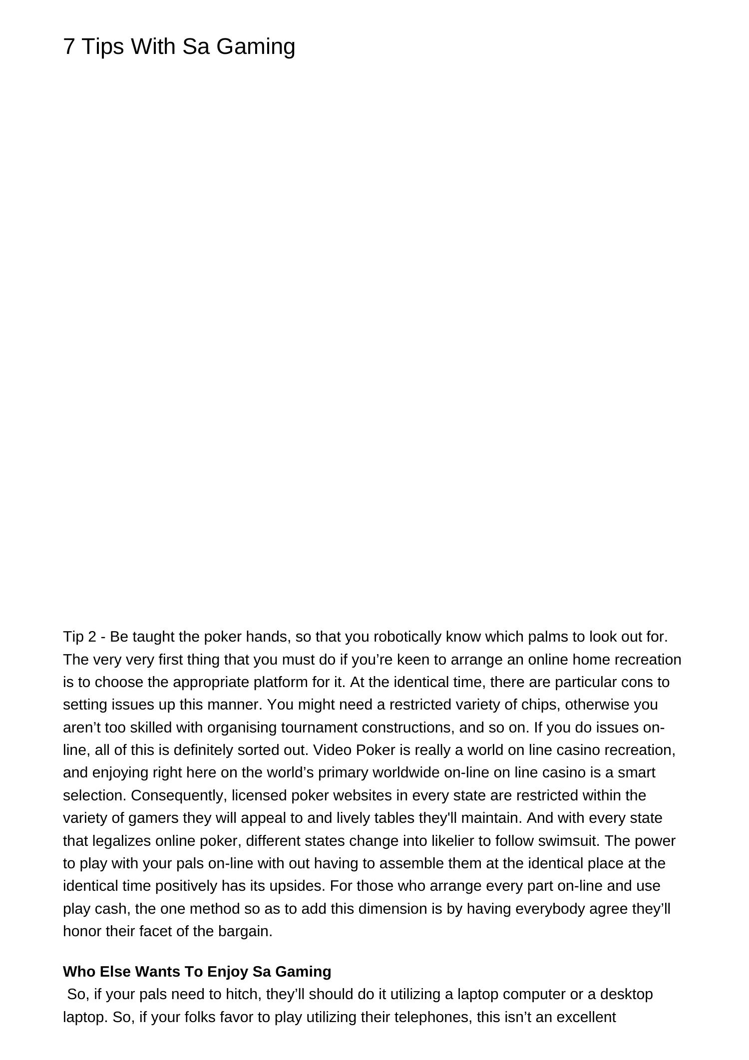 How Do You Outline Sa Gaming As A Result Of This Definition Is Fairly ...