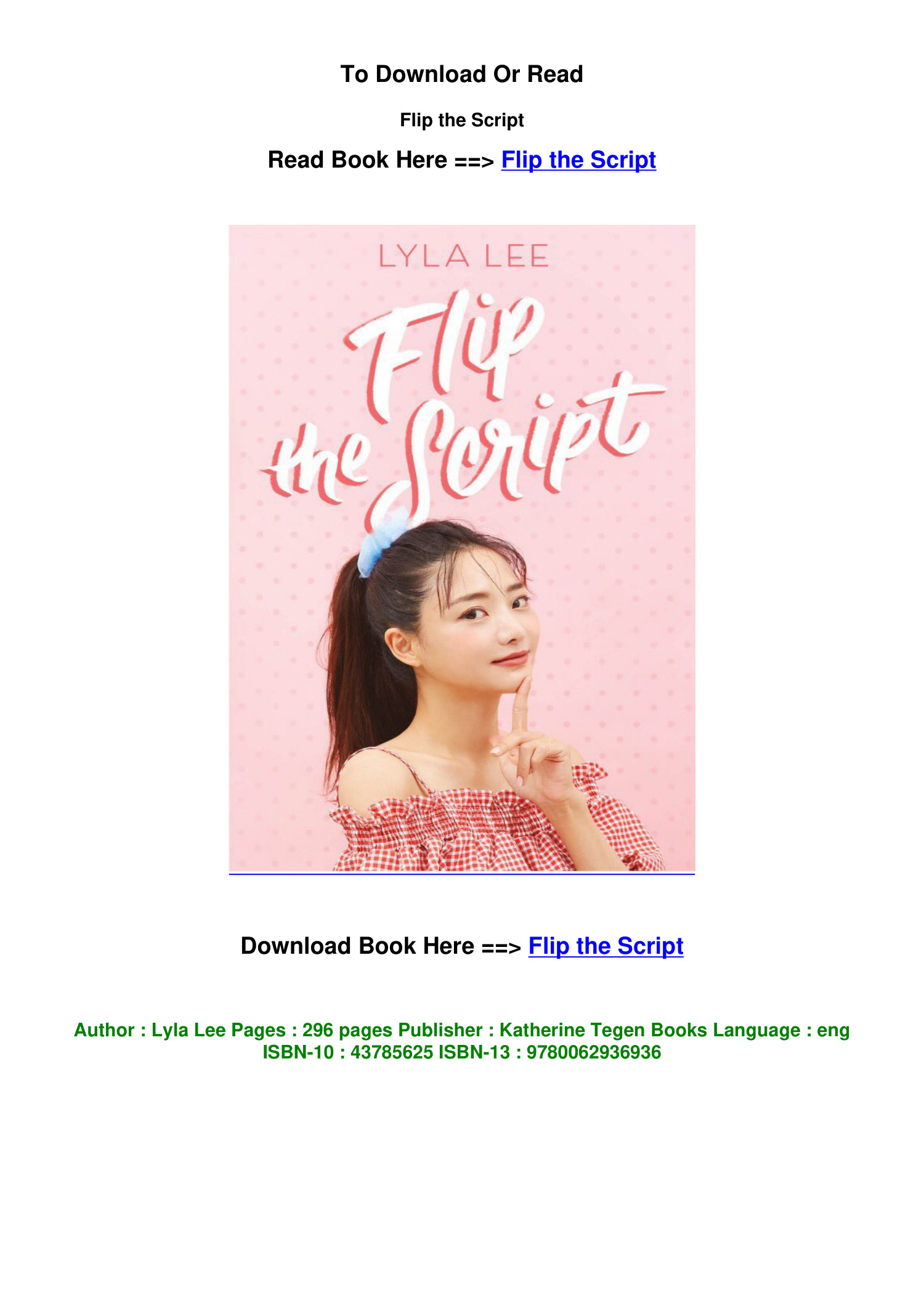download epub Flip the Script BY Lyla Lee.pdf | DocDroid