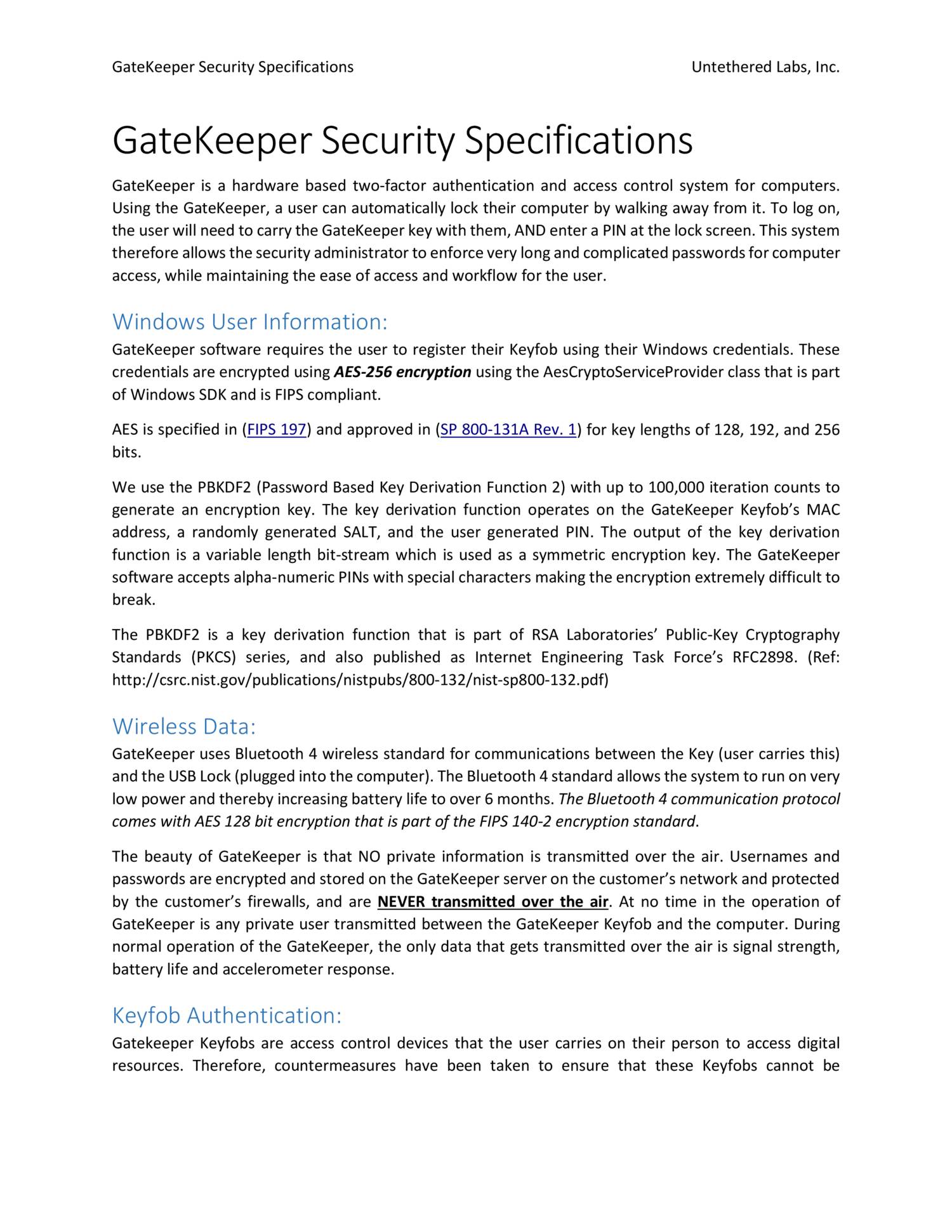 GateKeeper Security Specifications - General.pdf | DocDroid