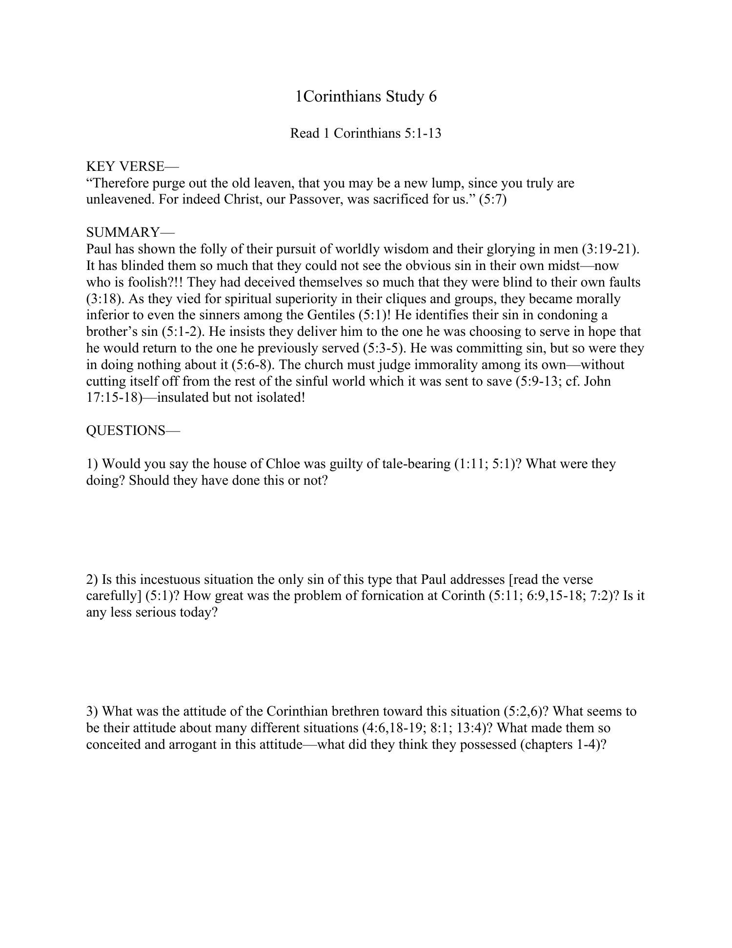 1 Corinthians Study 6.docx | DocDroid