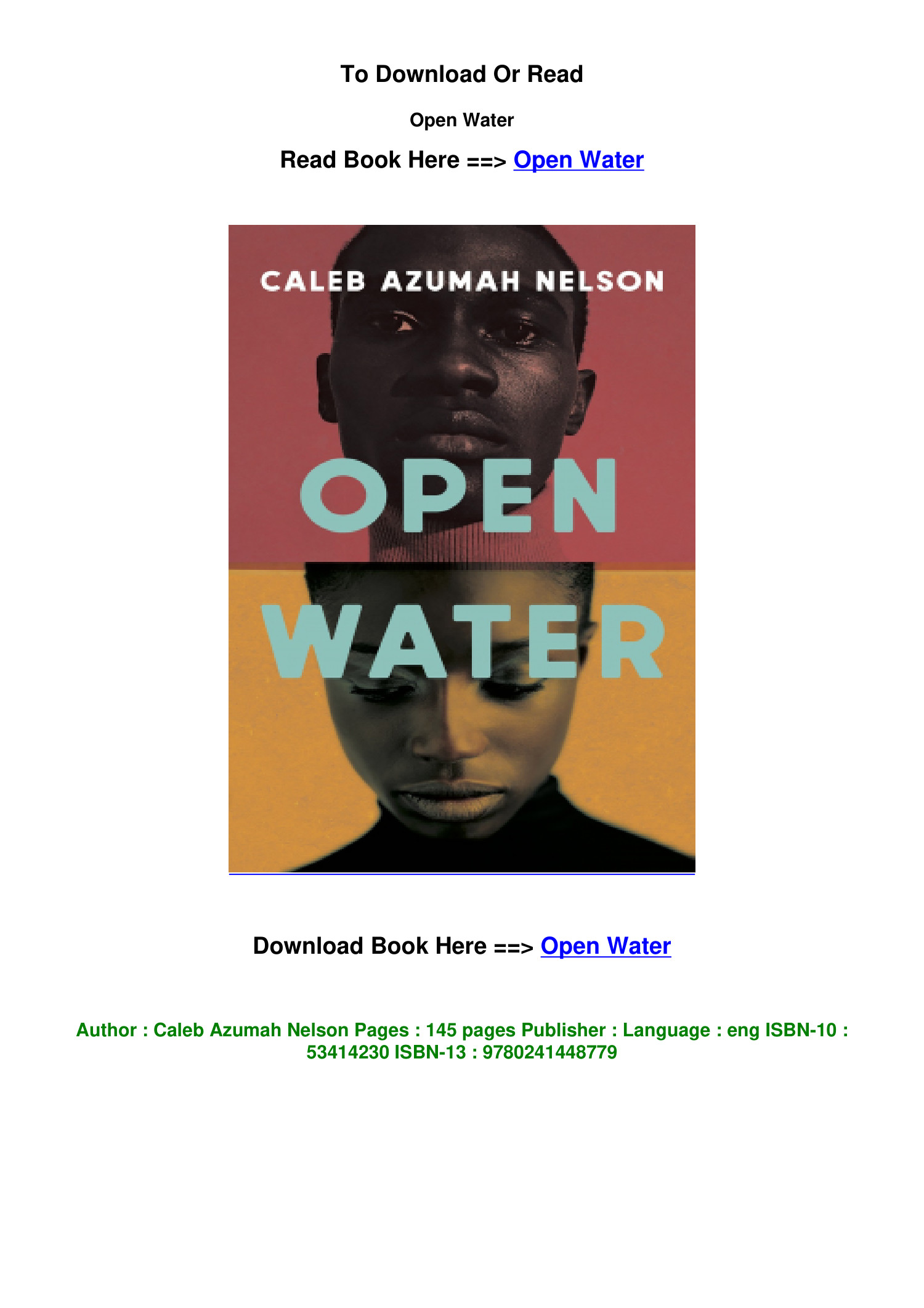 DOWNLOAD EPub Open Water by Caleb Azumah Nelson.pdf | DocDroid