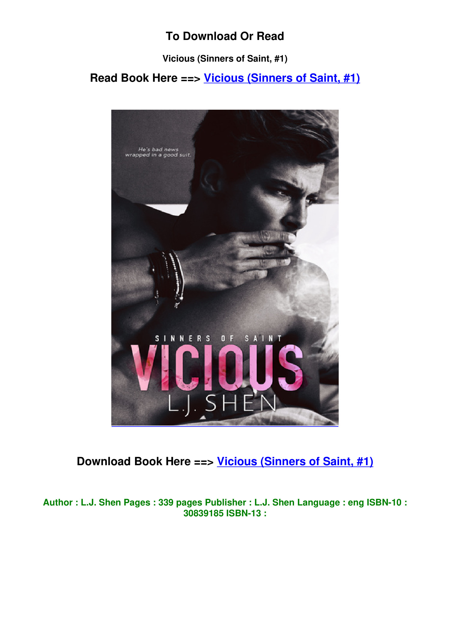 Download PDF Vicious Sinners of Saint 1 by L J Shen.pdf | DocDroid