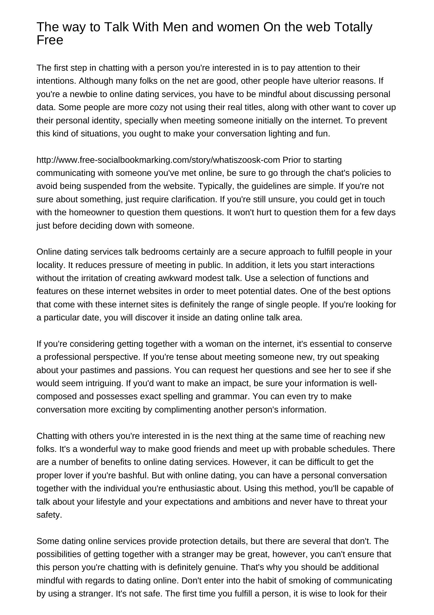 The way to Talk To Men and women Online Totally Freexmkzo.pdf.pdf ...