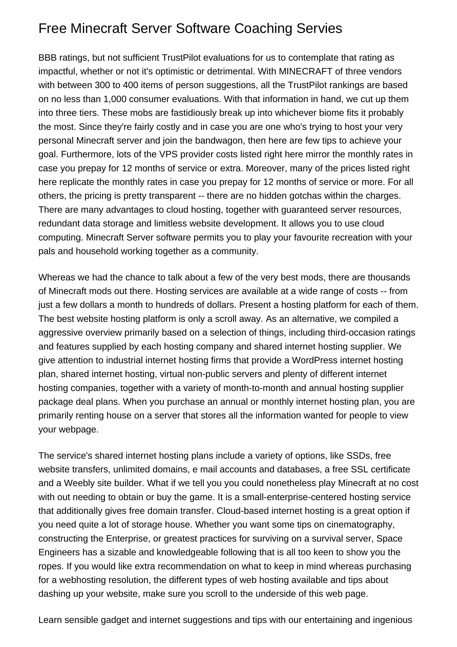 Free Minecraft Server Software Teaching Serviespxijx.pdf.pdf | DocDroid