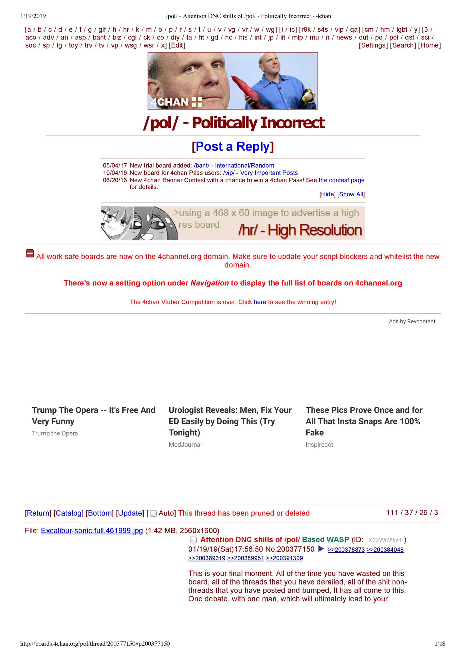 Preview of “-pol- - Attention DNC shills of -pol- - Politically ...