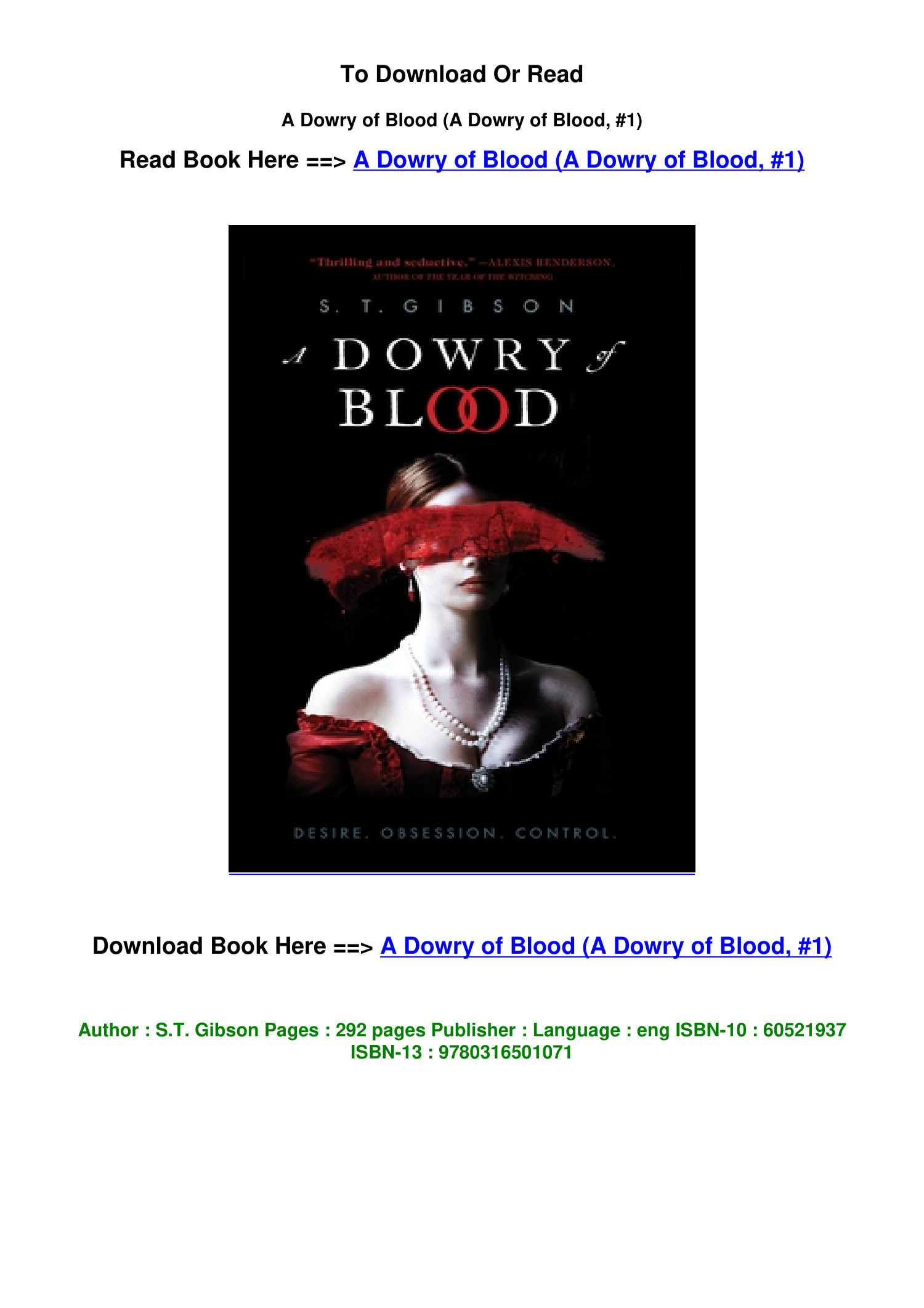 download epub A Dowry of Blood A Dowry of Blood 1 BY S T Gibson.pdf ...