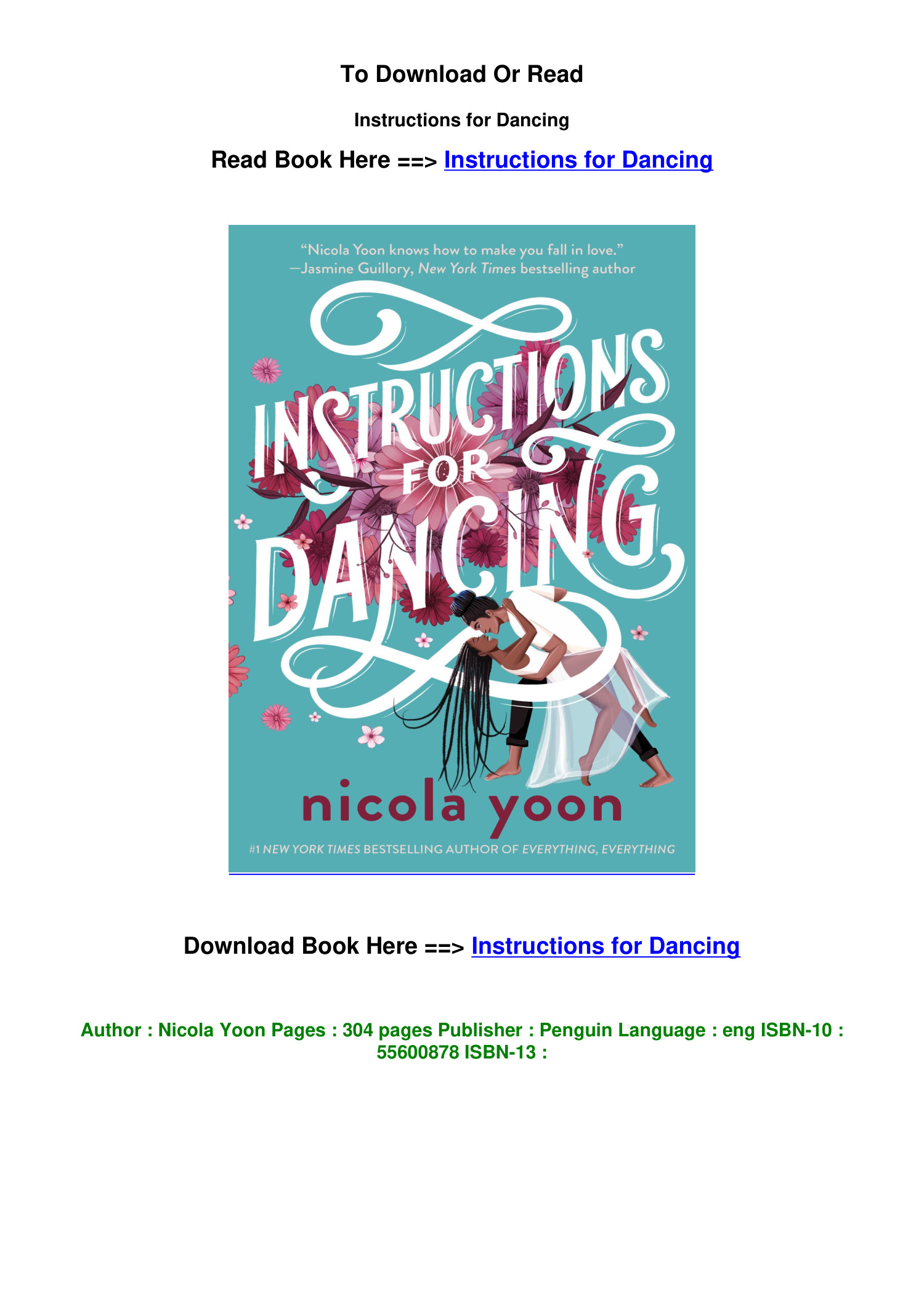 EPub Download Instructions for Dancing BY Nicola Yoon.pdf | DocDroid