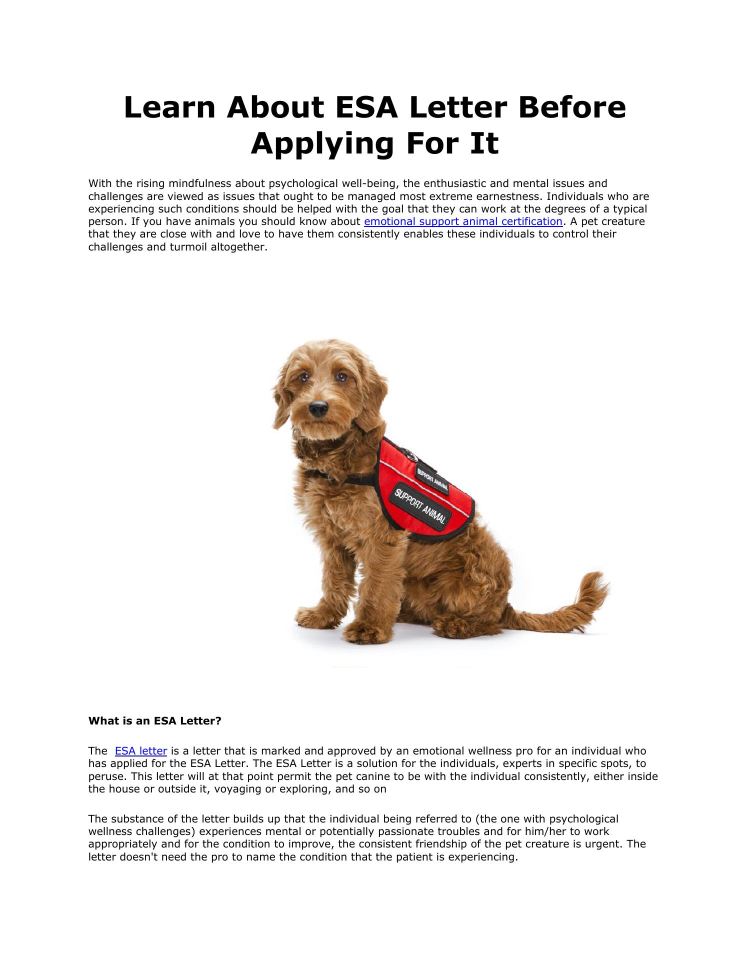 Learn About ESA Letter Before Applying For It.pdf | DocDroid