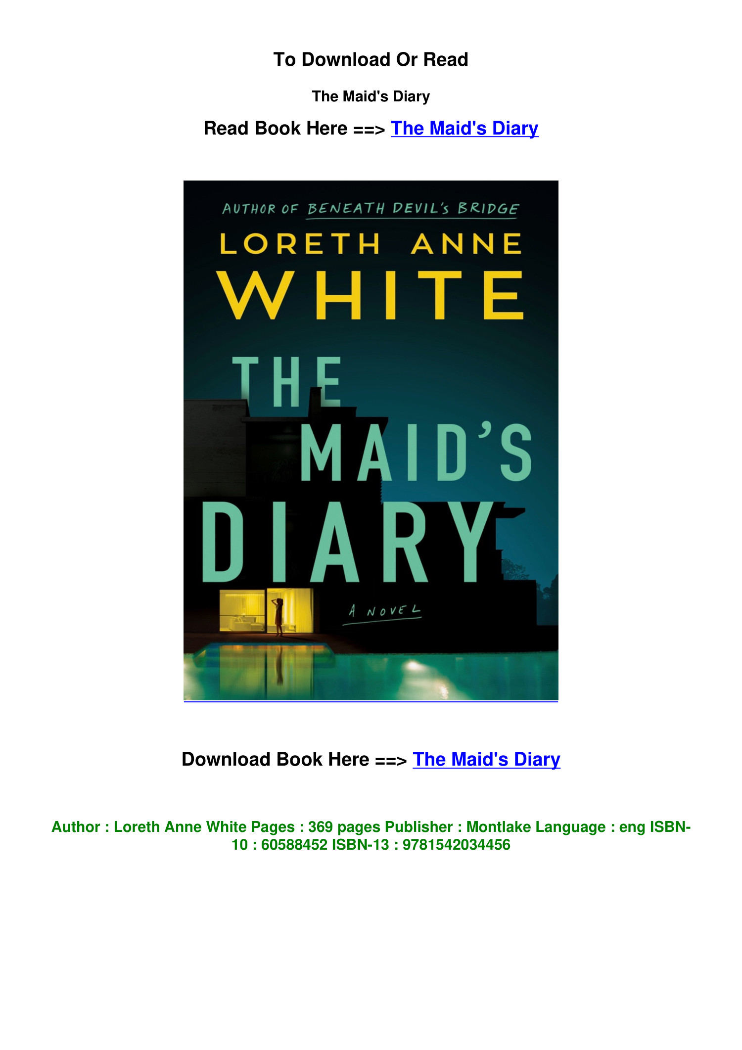 download PDF The Maid s Diary By Loreth Anne White.pdf | DocDroid