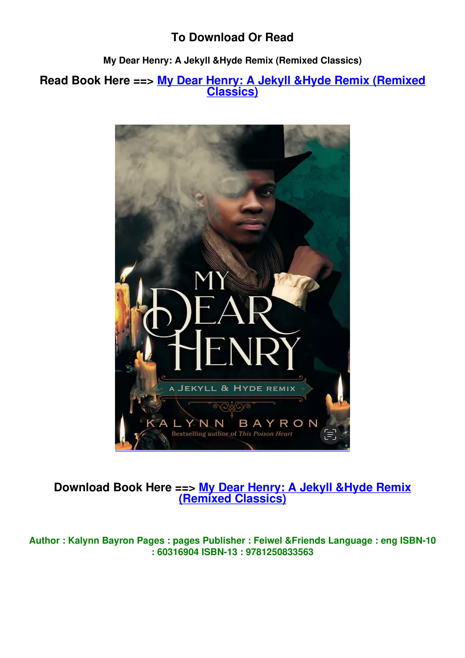 PDF Download My Dear Henry A Jekyll Hyde Remix Remixed Classics BY .pdf | DocDroid