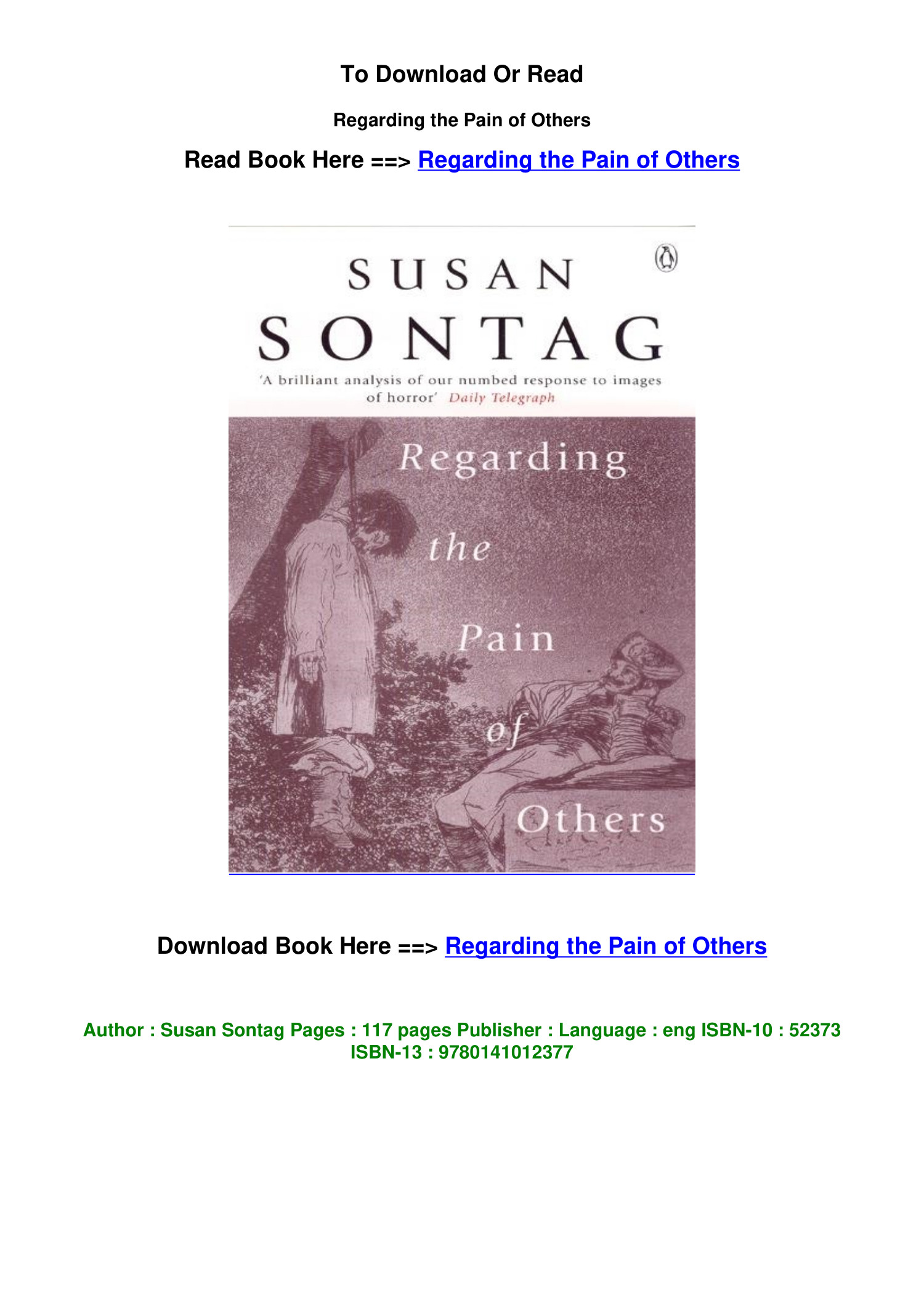 PDF DOWNLOAD Regarding the Pain of Others by Susan Sontag.pdf | DocDroid
