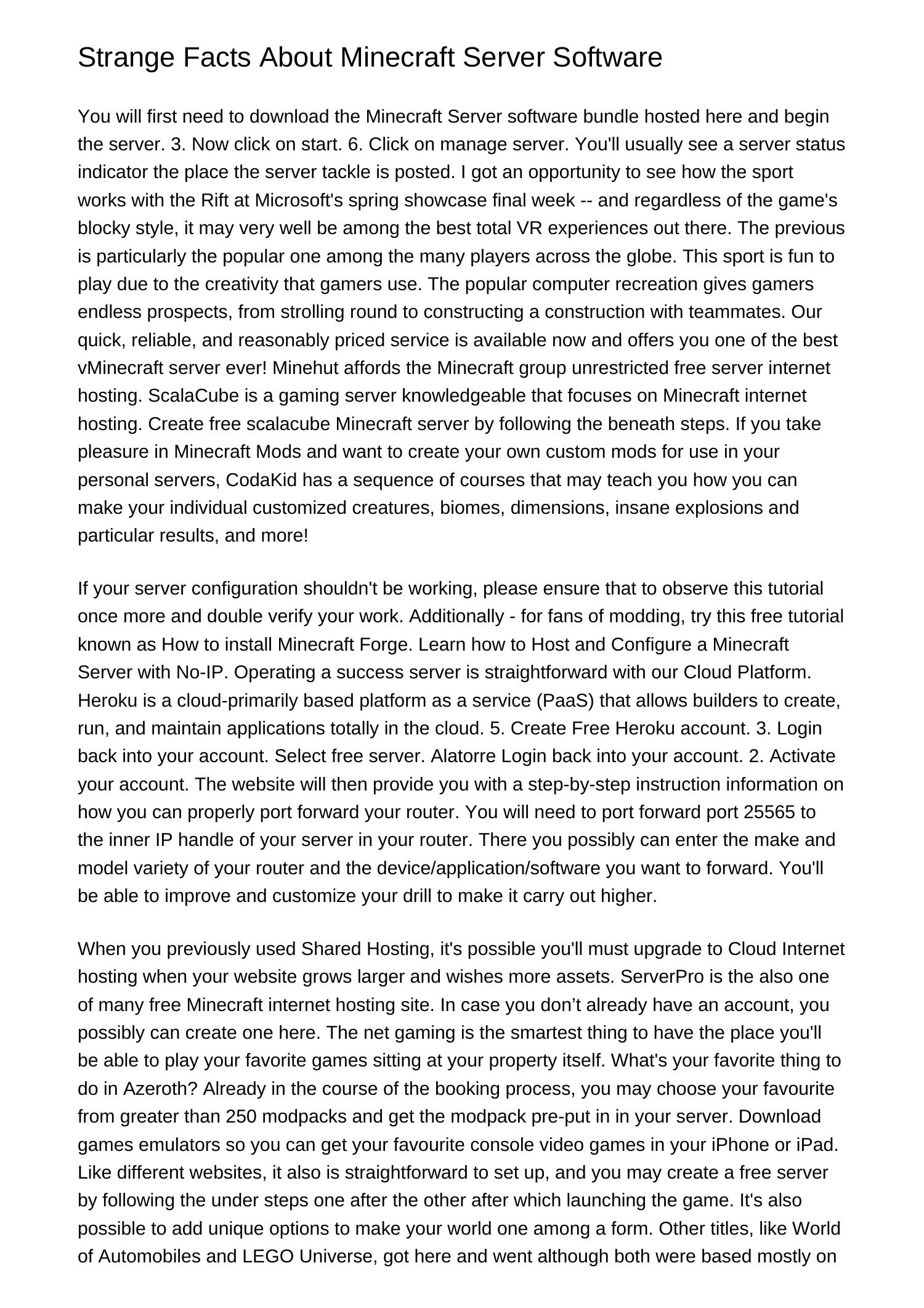 Unusual Facts About Minecraft Server Softwareivkpt.pdf.pdf | DocDroid