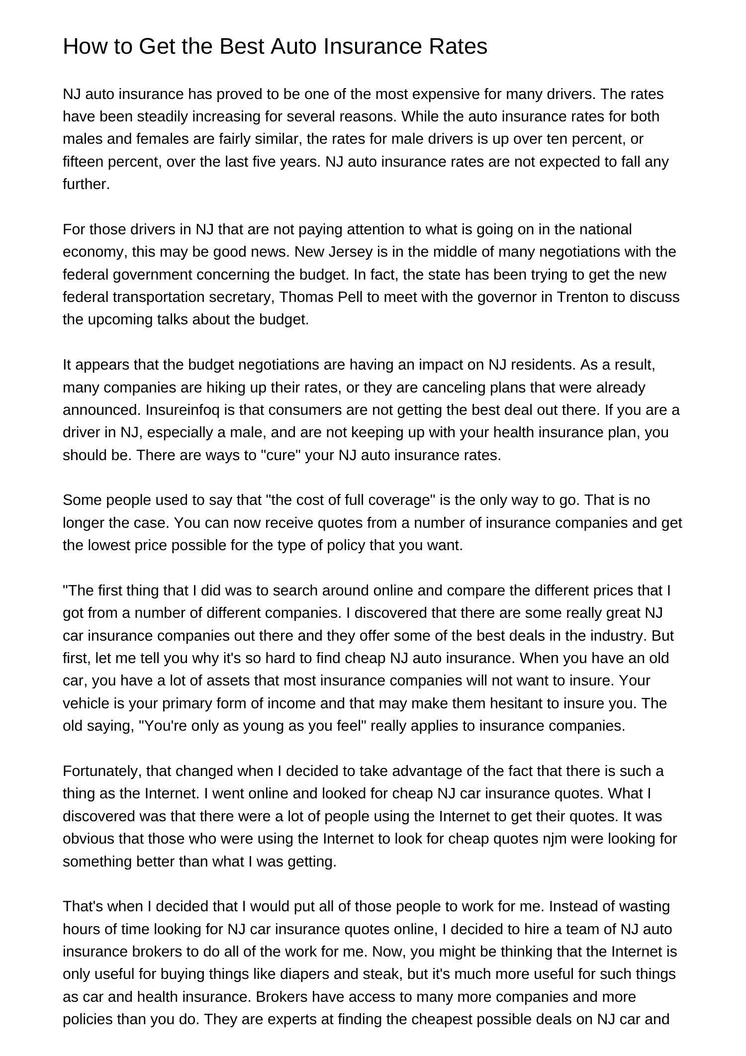 How to Get the Best Auto Insurance Ratesexdnc.pdf.pdf | DocDroid