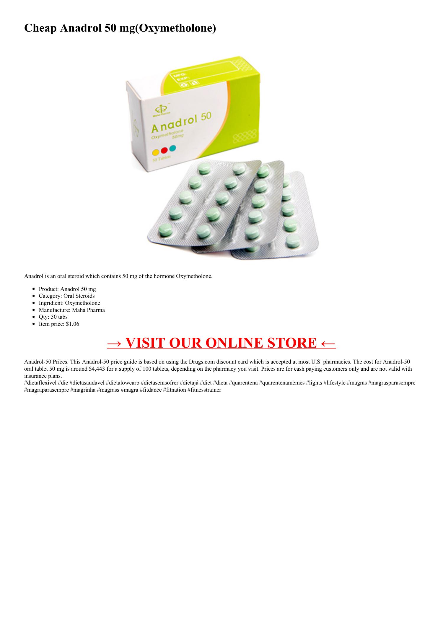 Cheap Anadrol 50 mg(Oxymetholone) by Maha Pharma in AU - Oral Steroids ...